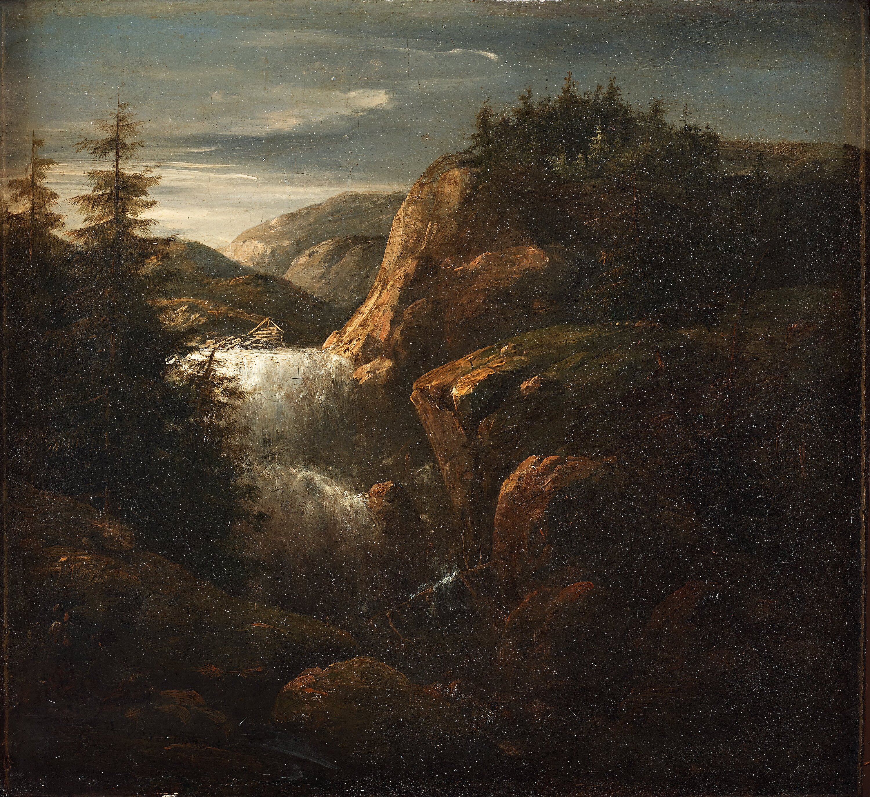 Allaert van Everdingen, Landscape with a waterfall. - Bukowskis
