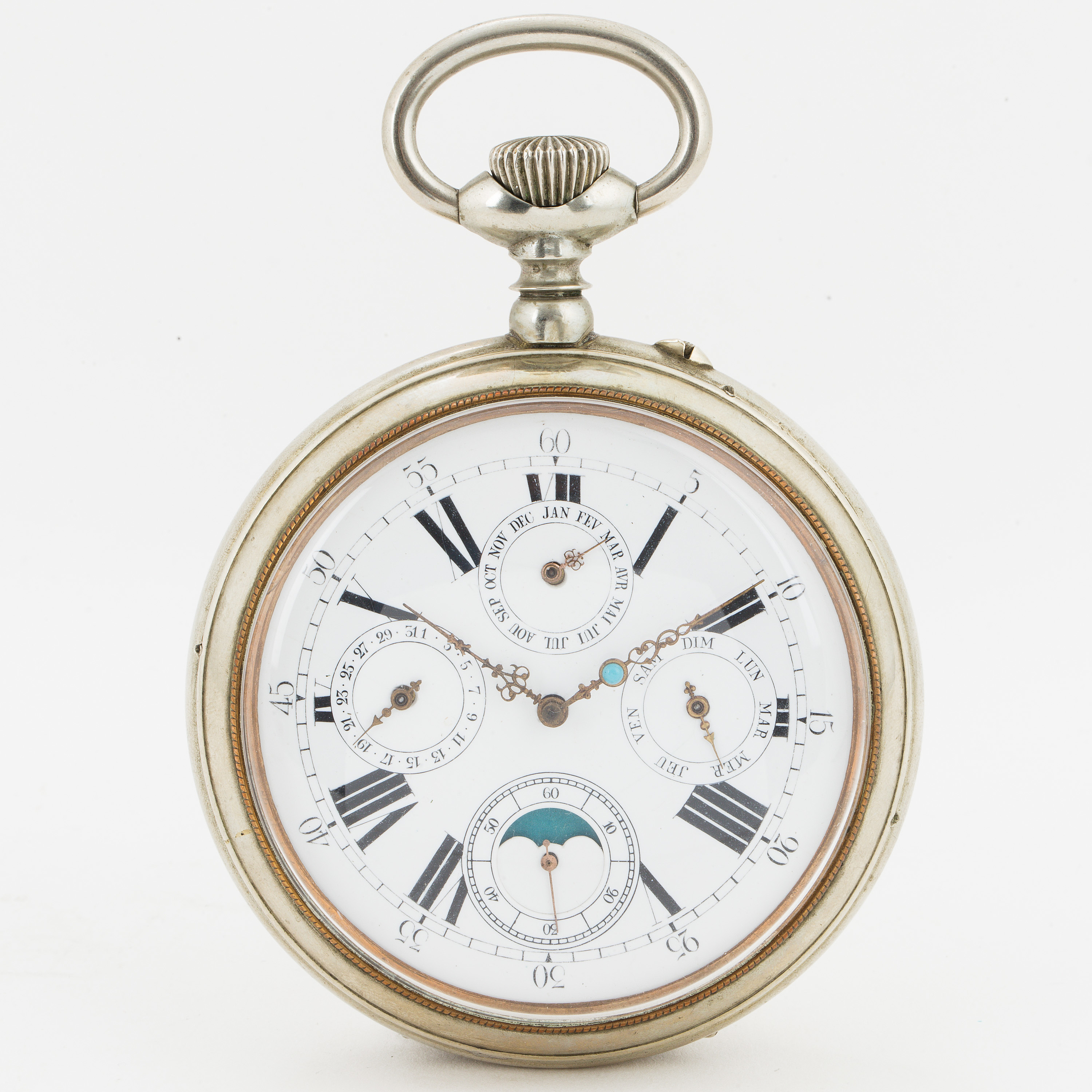 POCKET WATCH, moon phase, 81 mm. - Bukowskis