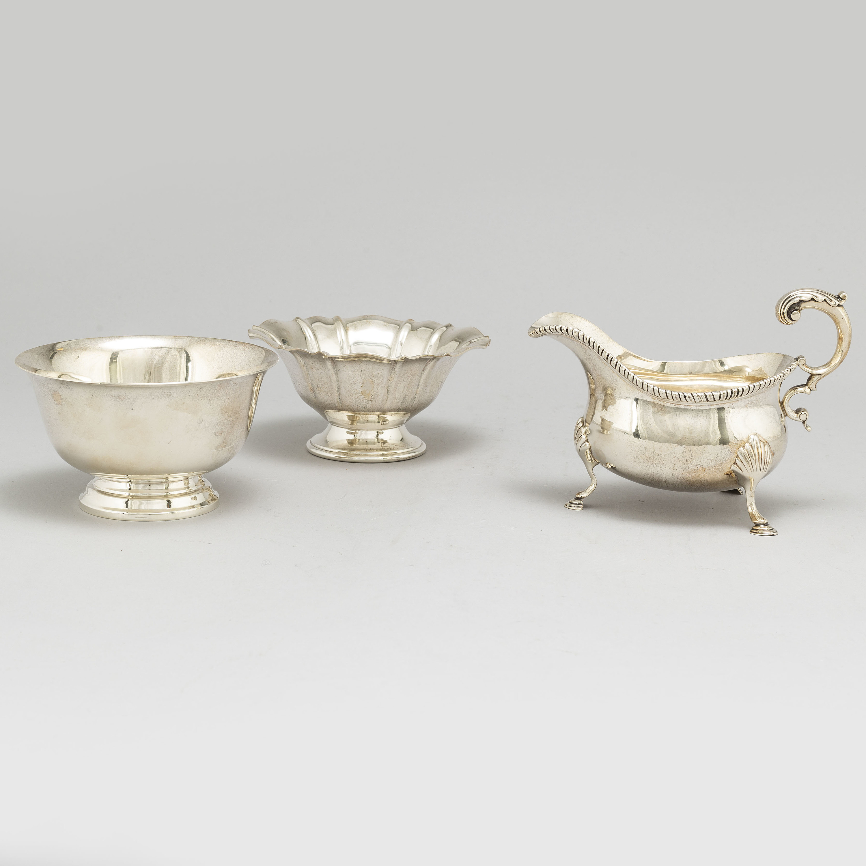 SÅSSNIPA samt SKÅLAR 2 st, silver, bla Frederick Brasted London 1885 ...