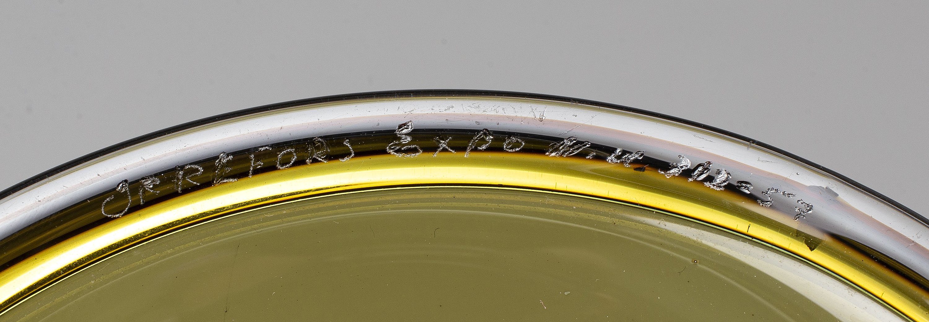 Nils Landberg, a set of three "Tulip" glass vases, Orrefors Expo ...