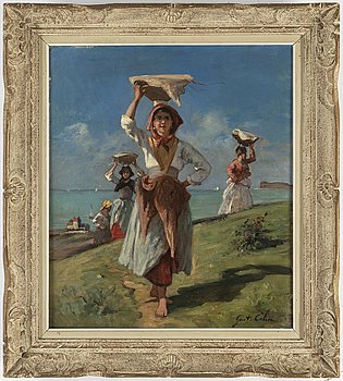 GUSTAVE COLIN, oil on canvas, signed. - Bukowskis