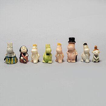 SIGNE HAMMARSTEN-JANSSON, eight ceramic Moomin figurines from Arabia ...