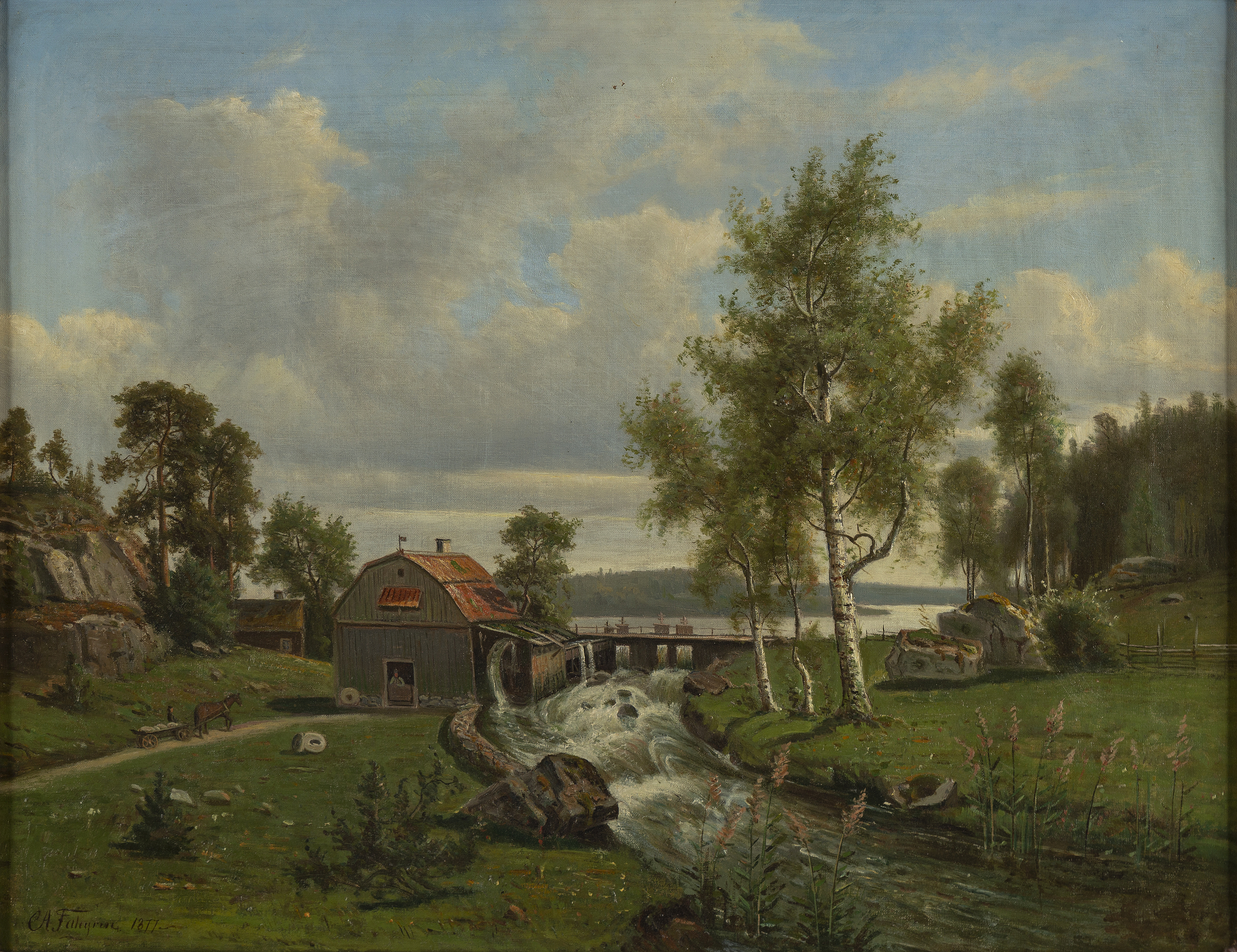 CARL AUGUST FAHLGREN, oil on canvas, signed and dated 1877. - Bukowskis