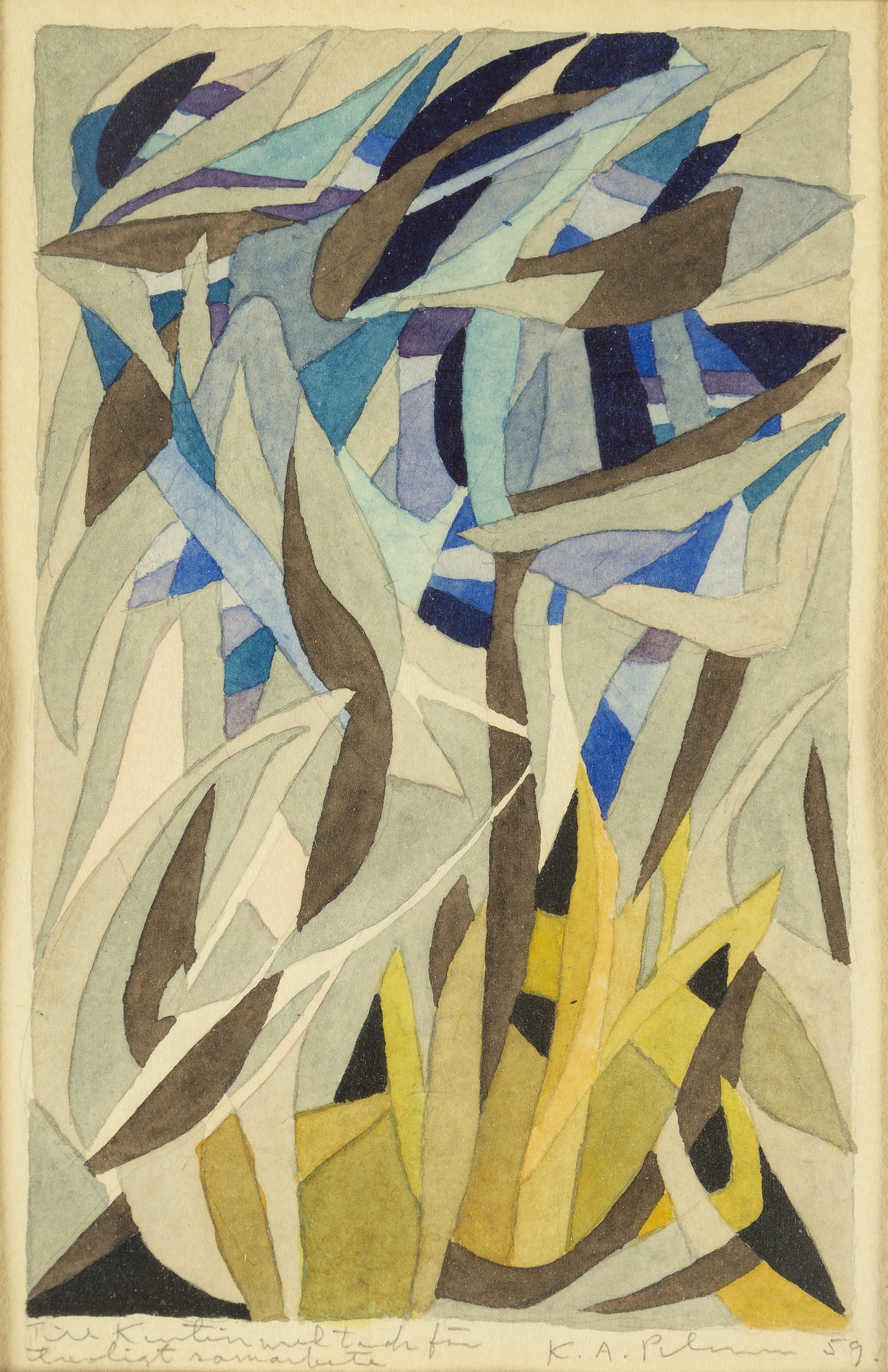 KARL AXEL PEHRSON, akvarell, signerad K.A. Pehrson med dedikation och ...