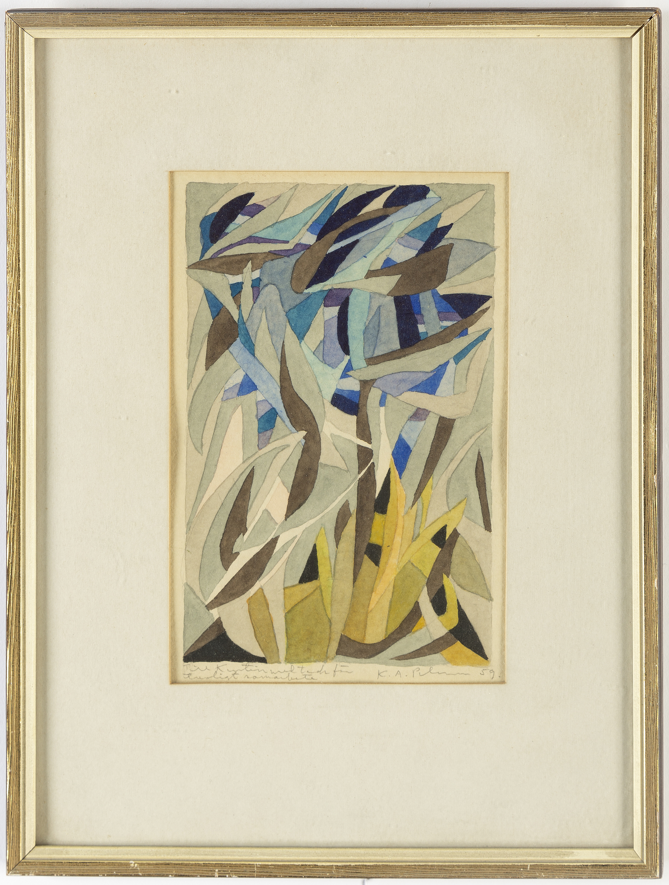 KARL AXEL PEHRSON, akvarell, signerad K.A. Pehrson med dedikation och ...