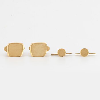 18K gold cufflinks and shirt buttons. - Bukowskis