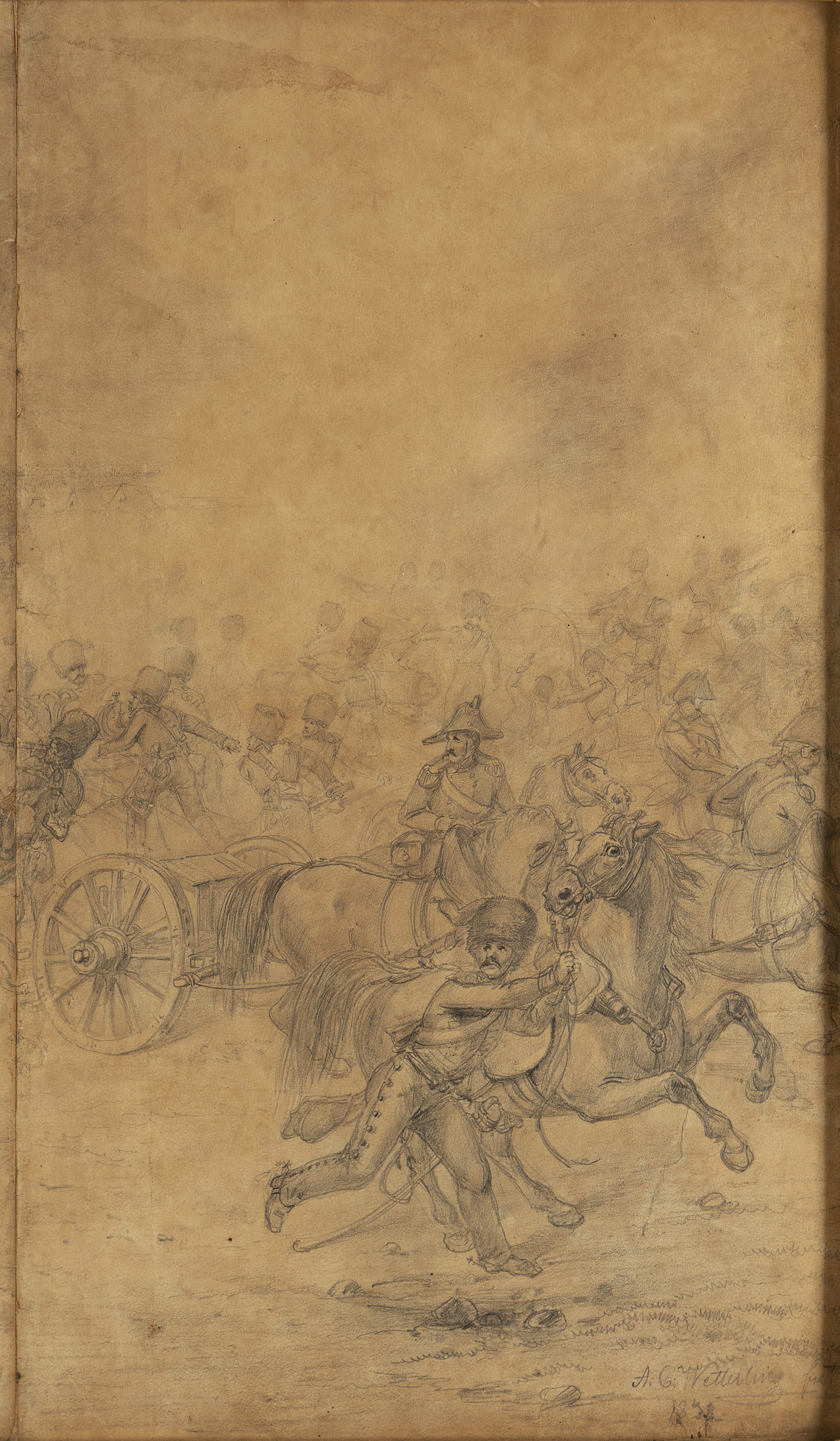 ALEXANDER CLEMENS WETTERLING, pencil drawing, signed and dated 1838 ...