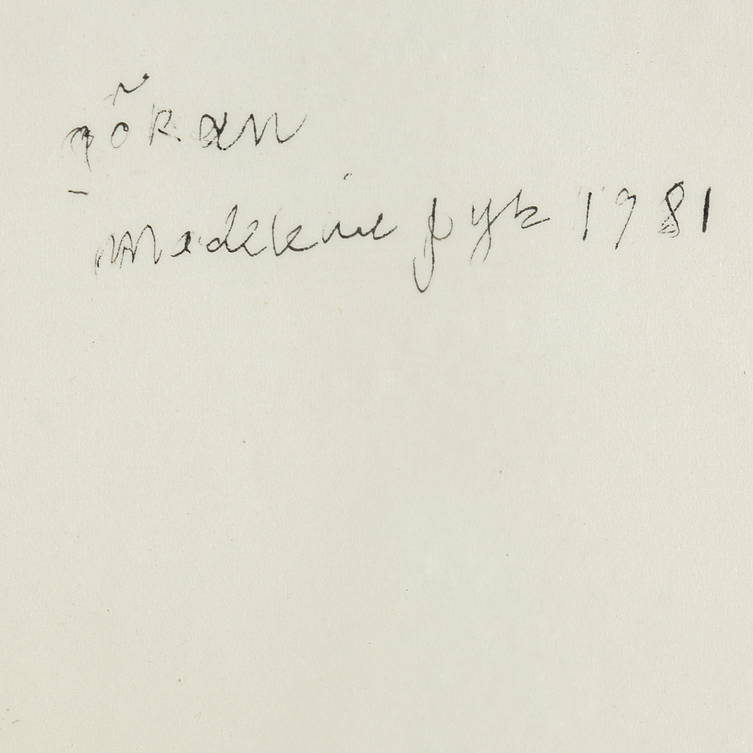 MADELEINE PYK, chalk drawing/gouache, signed and dated 1981. - Bukowskis