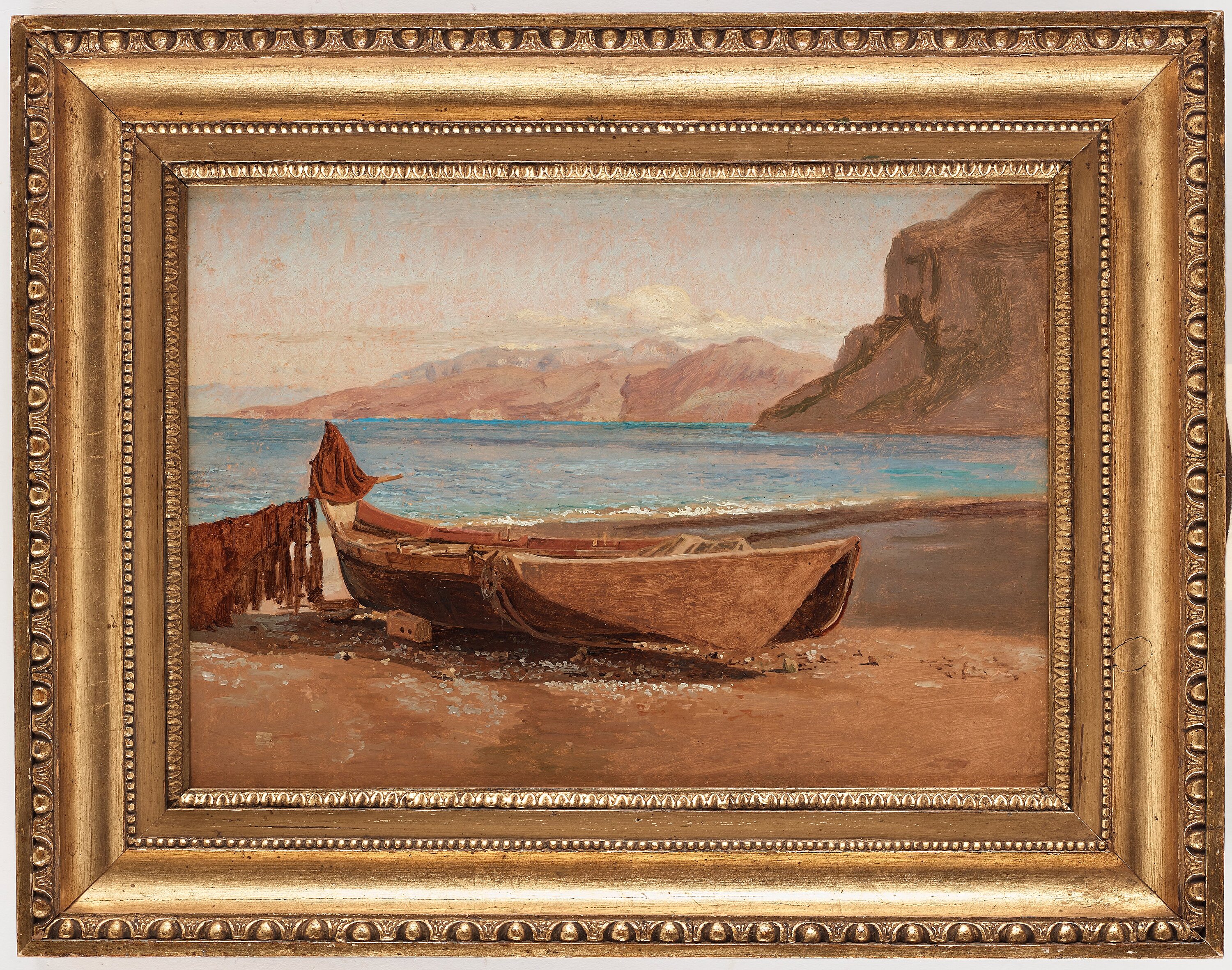 Christen Købke, Marina Grande, Capri, with a fishing Boat in the ...