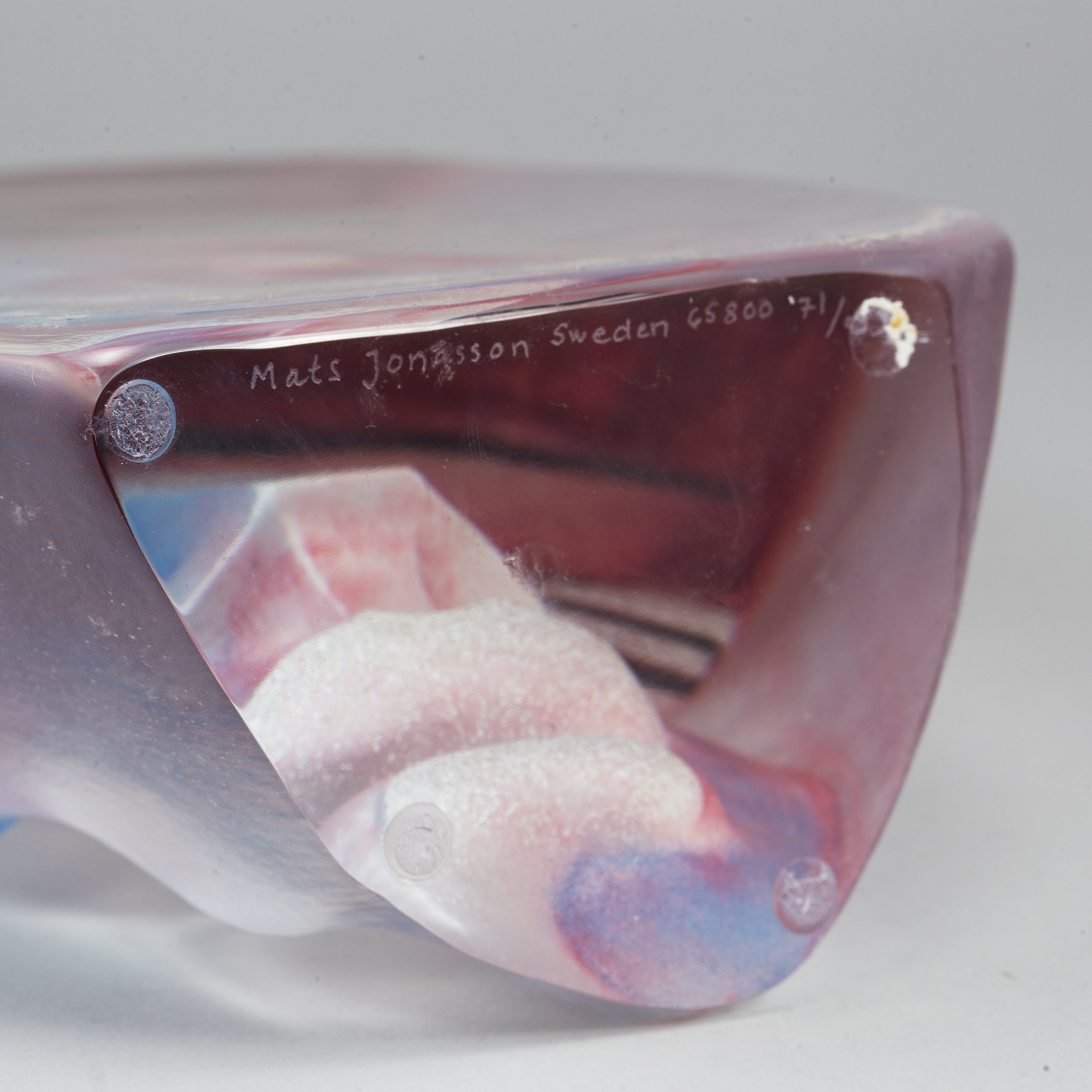 MATS JONASSON, skulptur, glas, signerad. Målerås. - Bukowskis