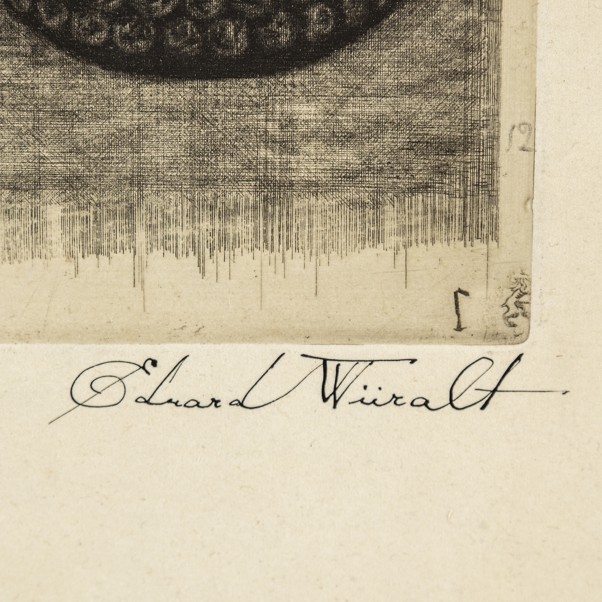 EDUARD WIIRALT, mezzotint, 1942, signerad och daterad. - Bukowskis