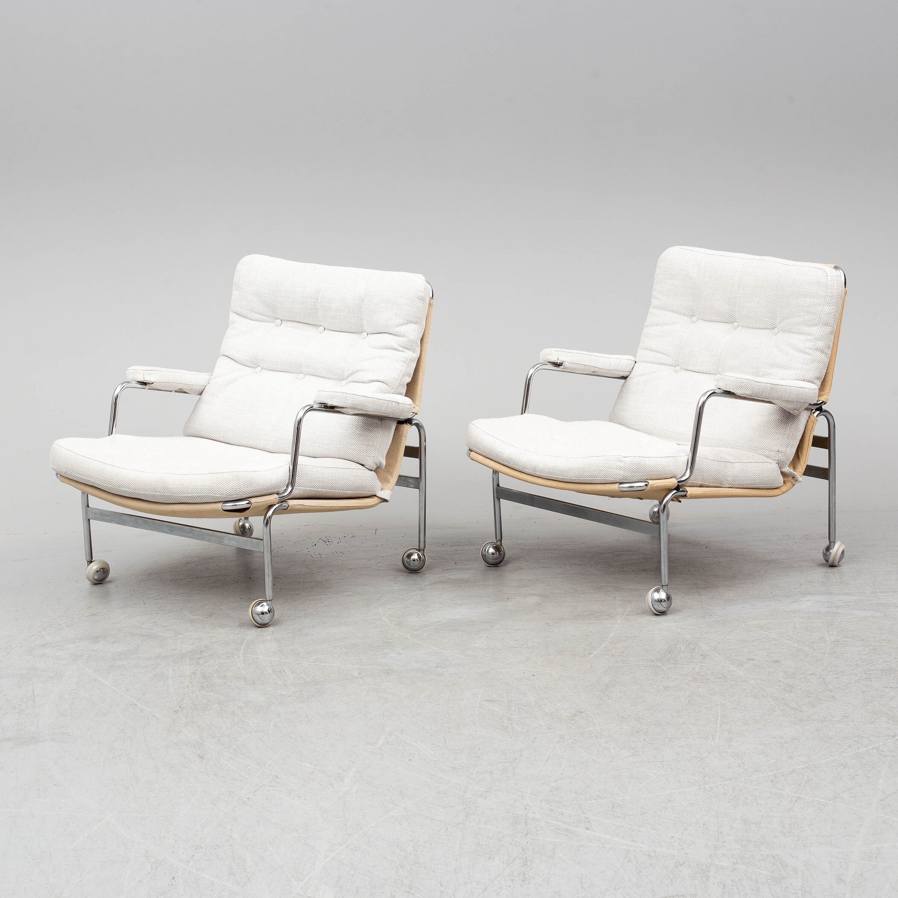 BRUNO MATHSSON, a pair of 'Karin' easy chairs, late 20th Century ...