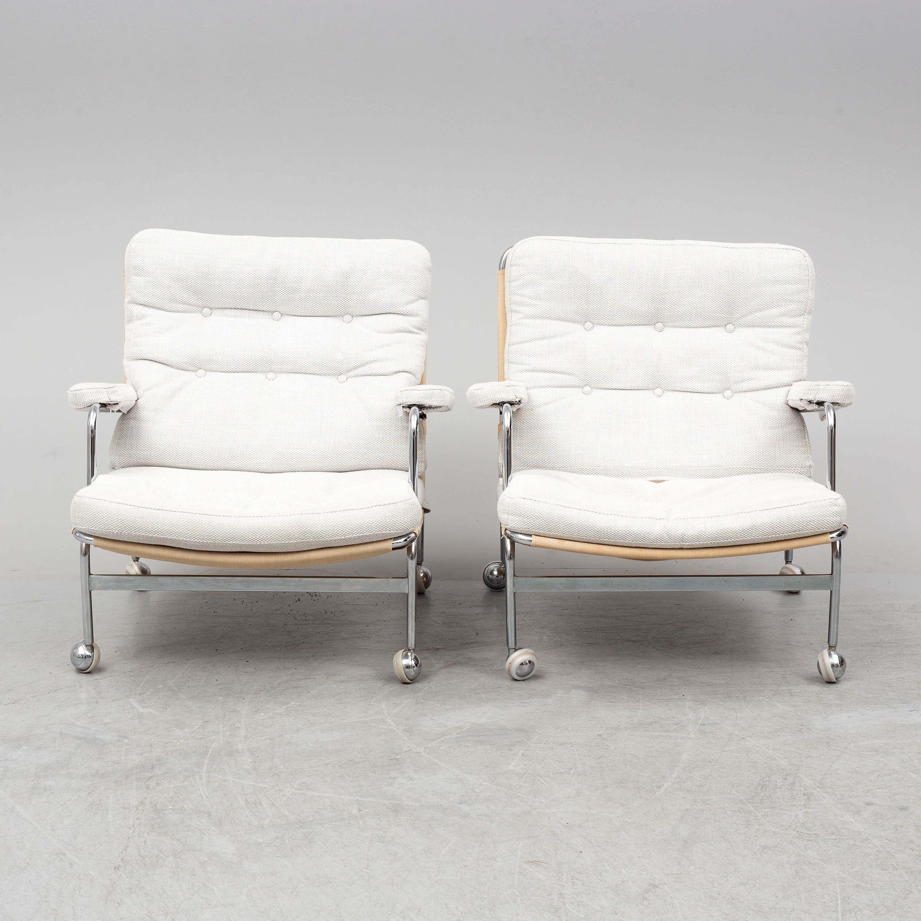 BRUNO MATHSSON, a pair of 'Karin' easy chairs, late 20th Century ...