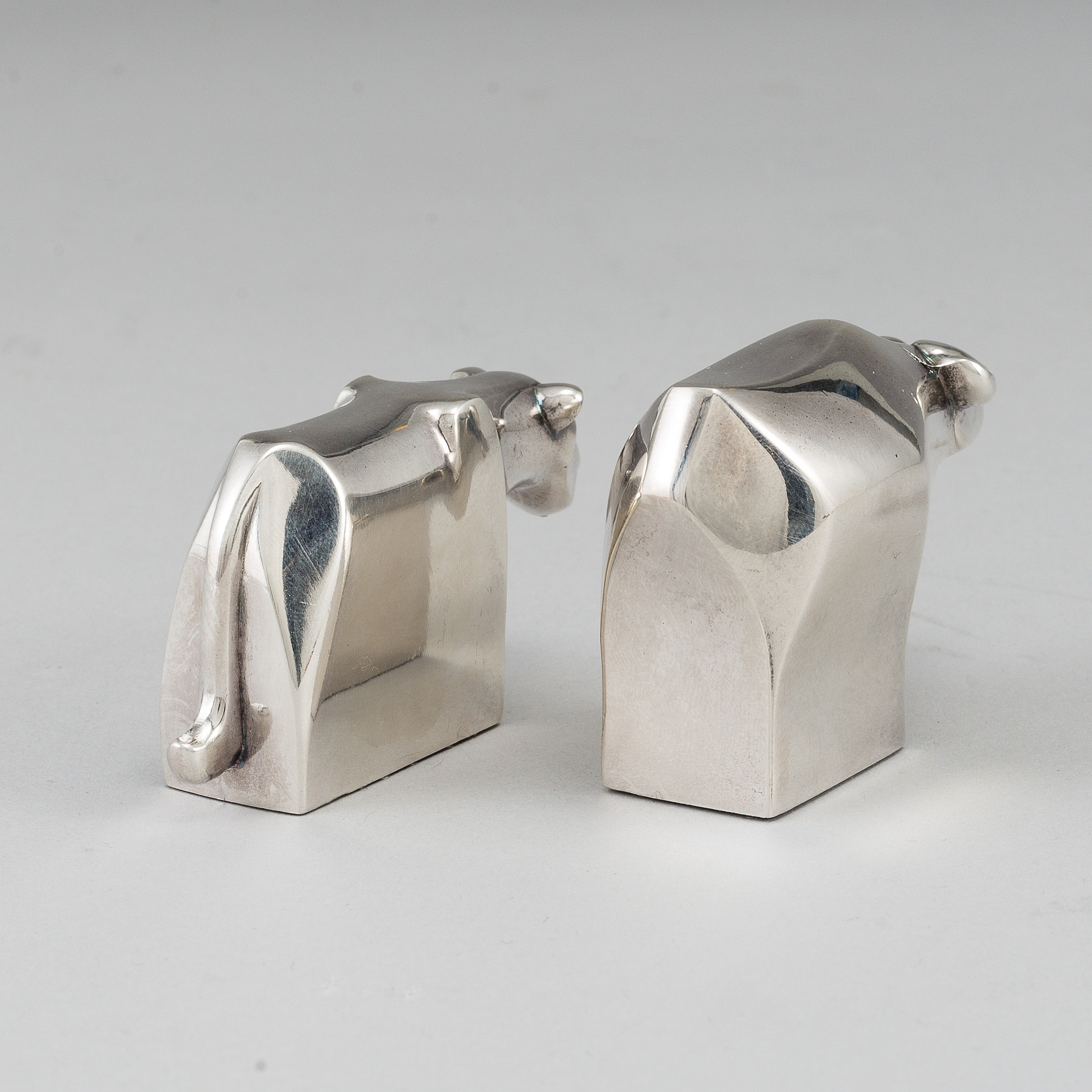 GUNNAR CYRÉN, two silverplated figurines Dansk Design later part of the ...