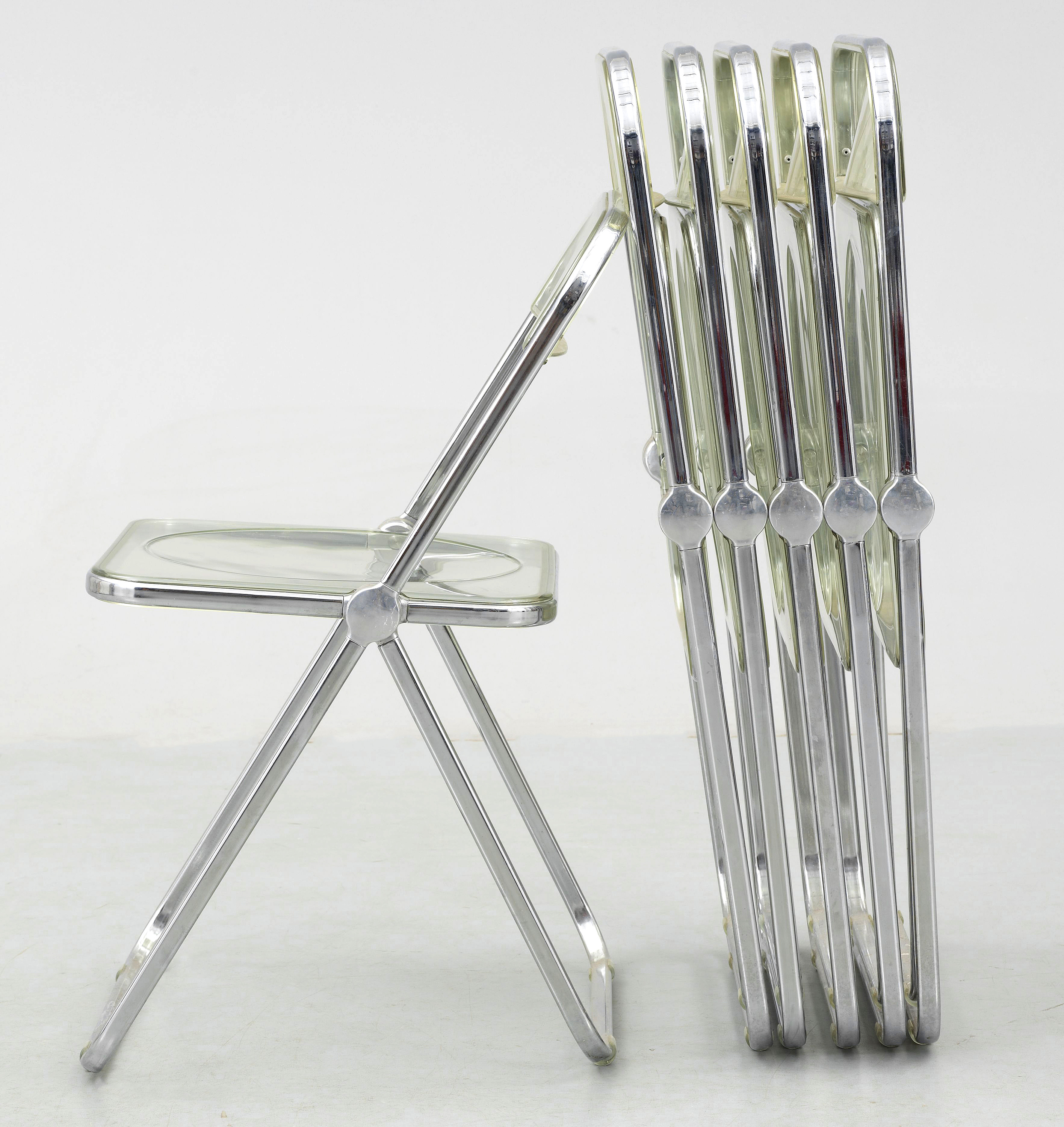 GIANCARLO PIRETTI, Six similar "Plia" folding chairs, Castelli ...