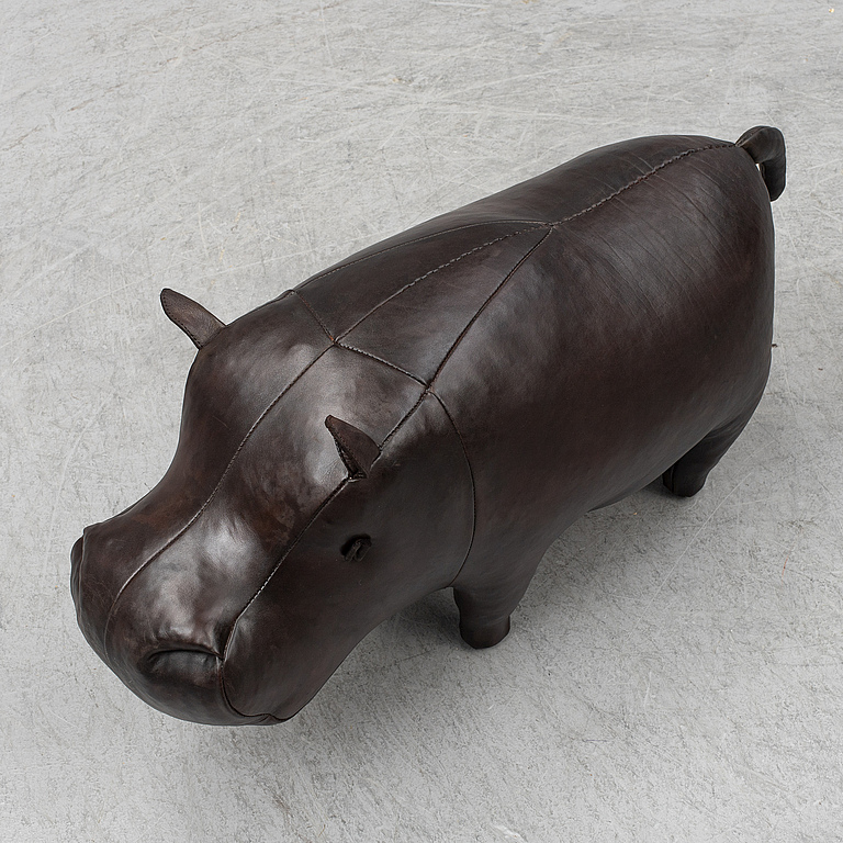 A leather footstool by Dimitri Omersa & Co. - Bukowskis