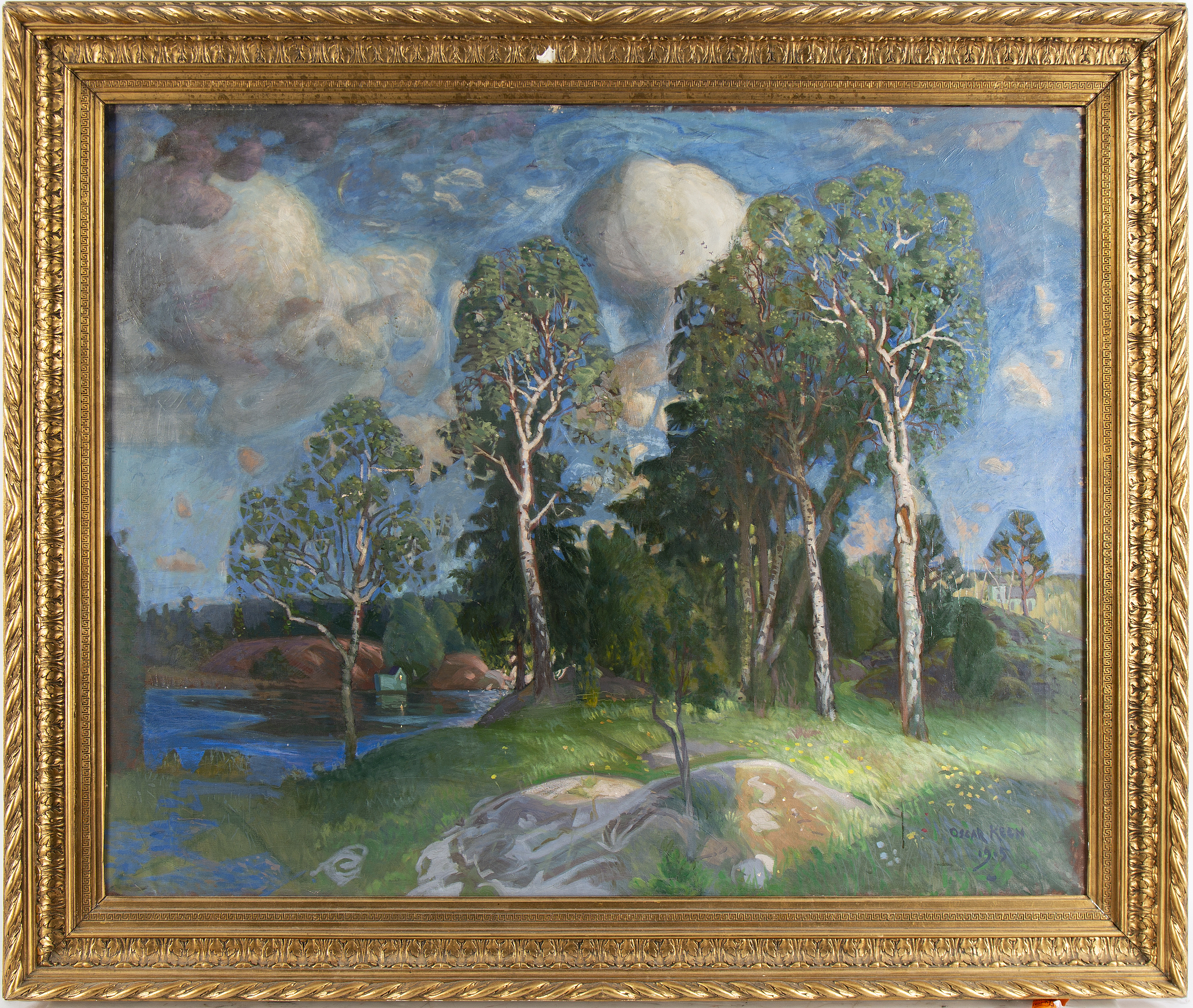 OSCAR KEEN, oil on canvas, signed Oscar keen and dated 1915. - Bukowskis