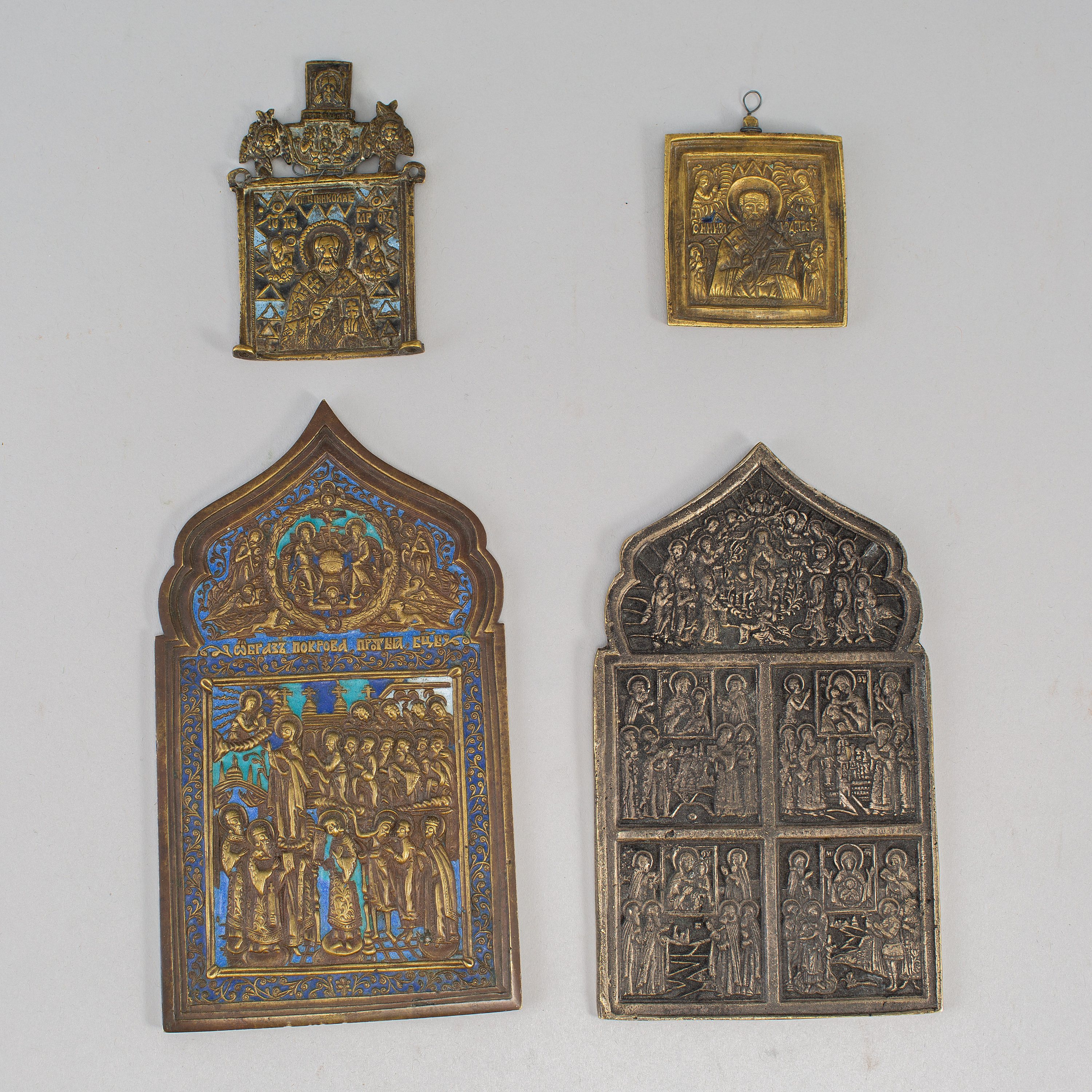Four Russian brass icons, 19th century. - Bukowskis