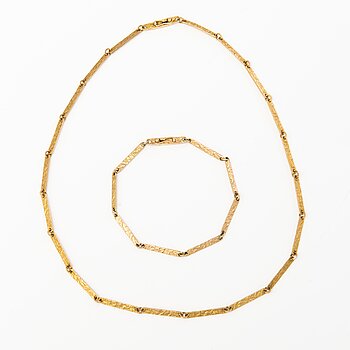 HALSBAND och ARMBAND, 14K guld, Lapponia, 1971. - Bukowskis