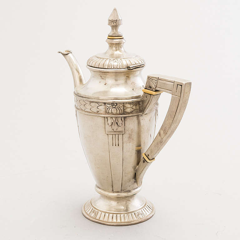 A silver coffee pot, Austria-Hungary 1872-1922, Soviet import mark ...
