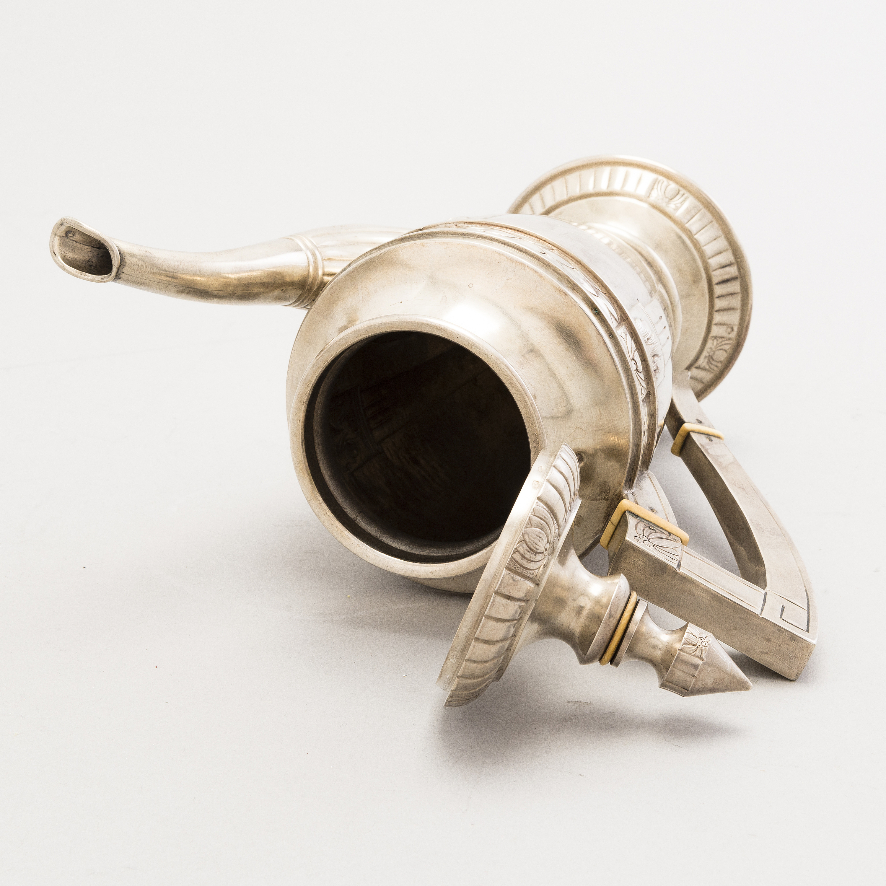 A silver coffee pot, Austria-Hungary 1872-1922, Soviet import mark ...