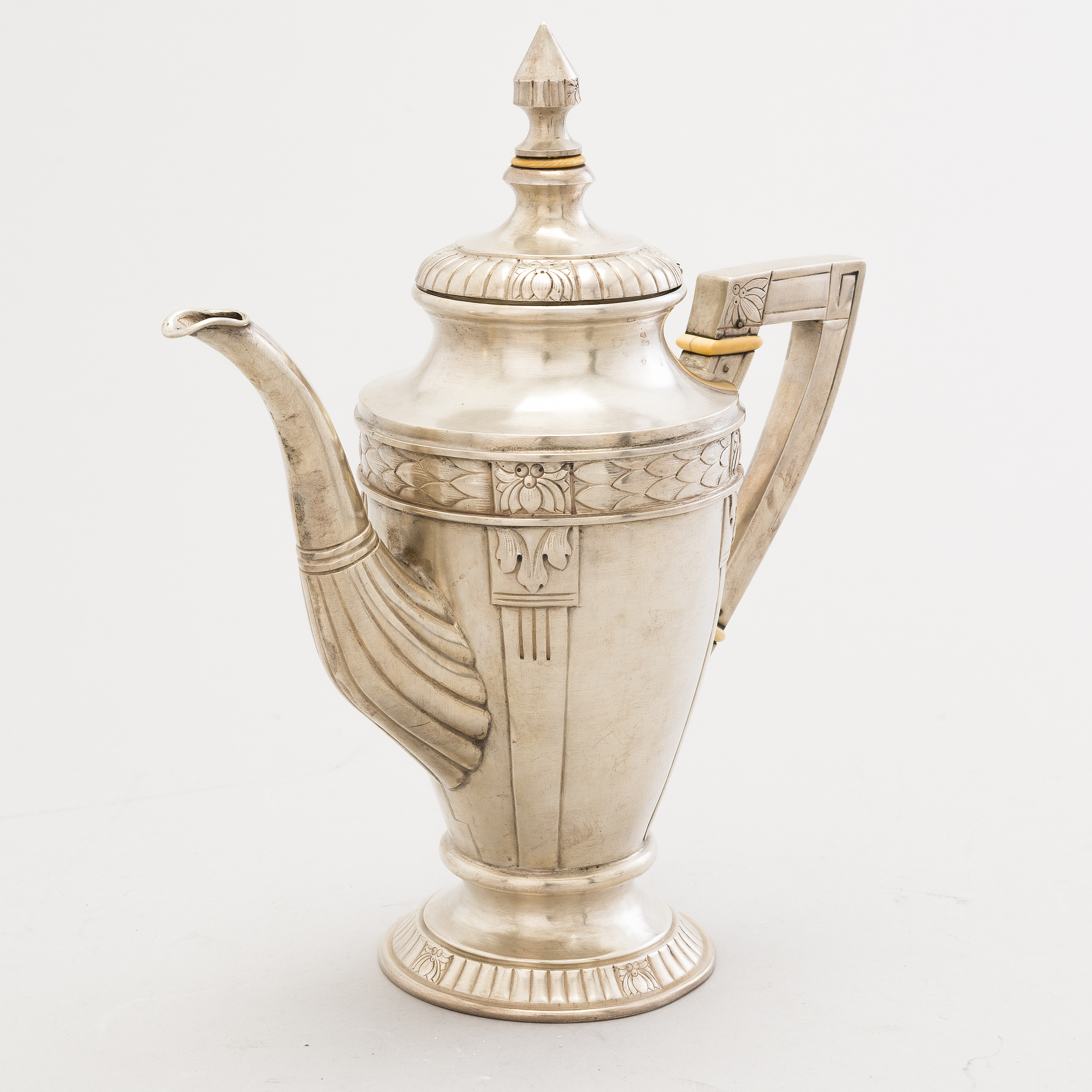 A silver coffee pot, Austria-Hungary 1872-1922, Soviet import mark ...