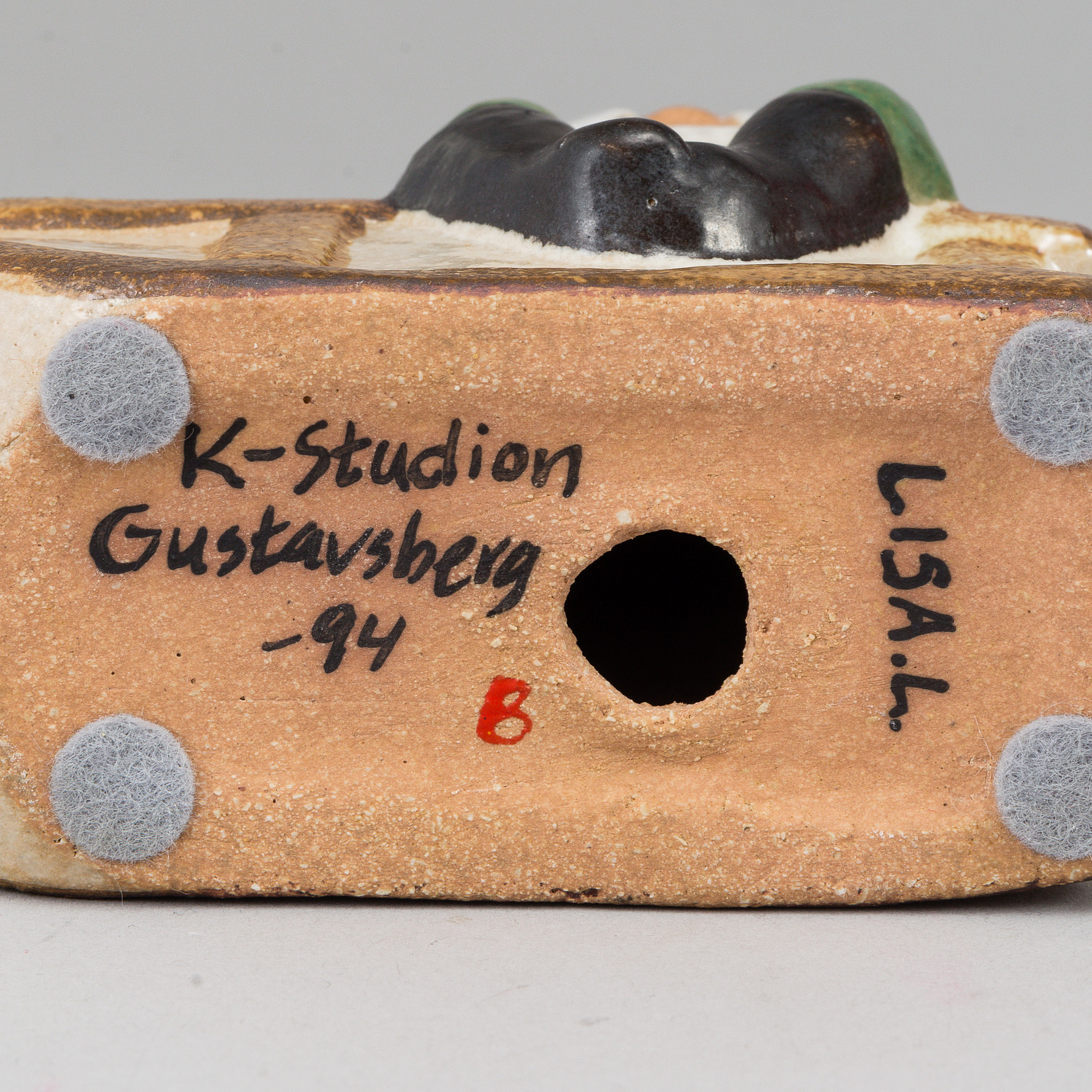 LISA LARSON, tomtar/ ljusstakar, 6 st, stengods, K-studion, Gustavsberg ...
