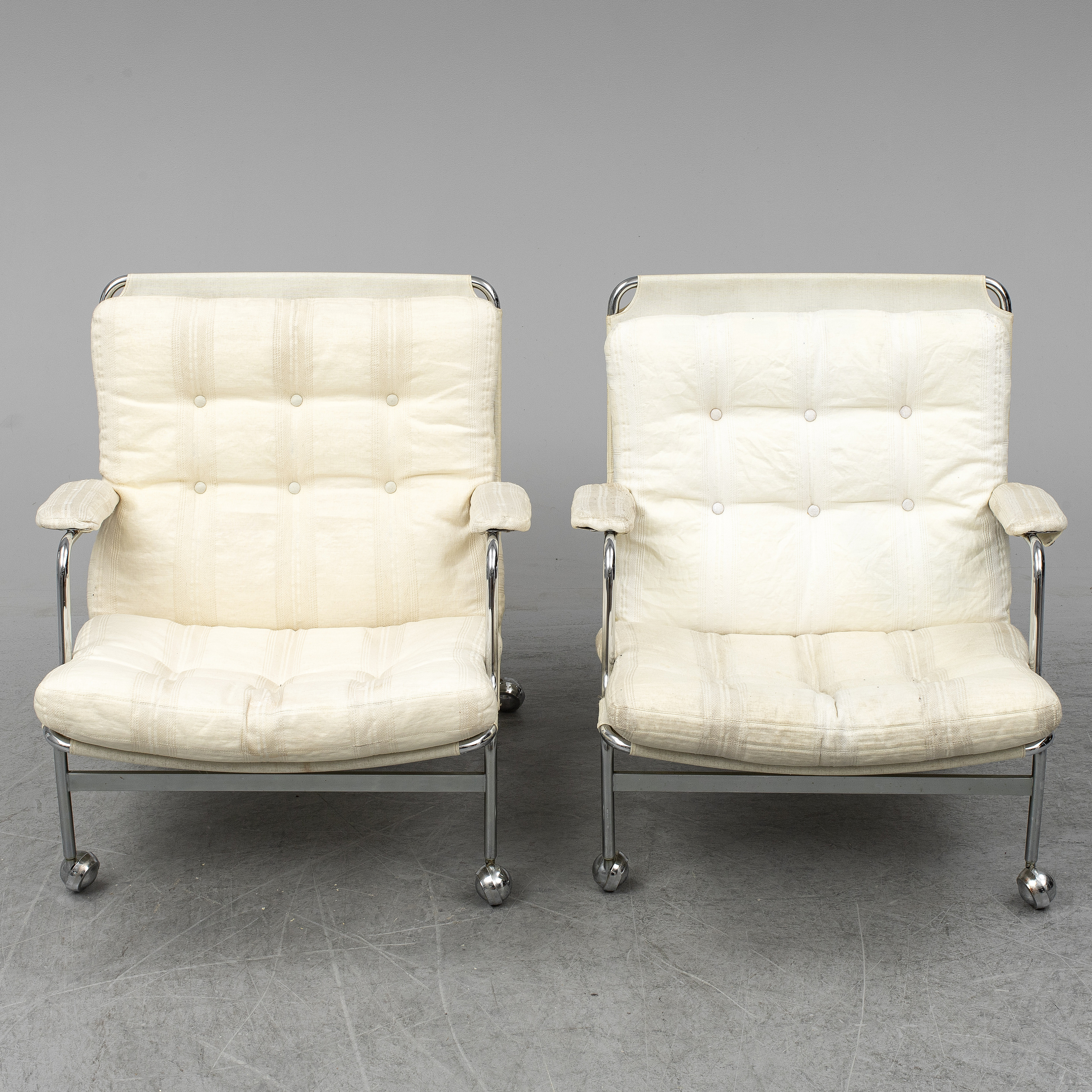 BRUNO MATHSSON, a pair of 'Karin' easy chairs, late 20th Century ...