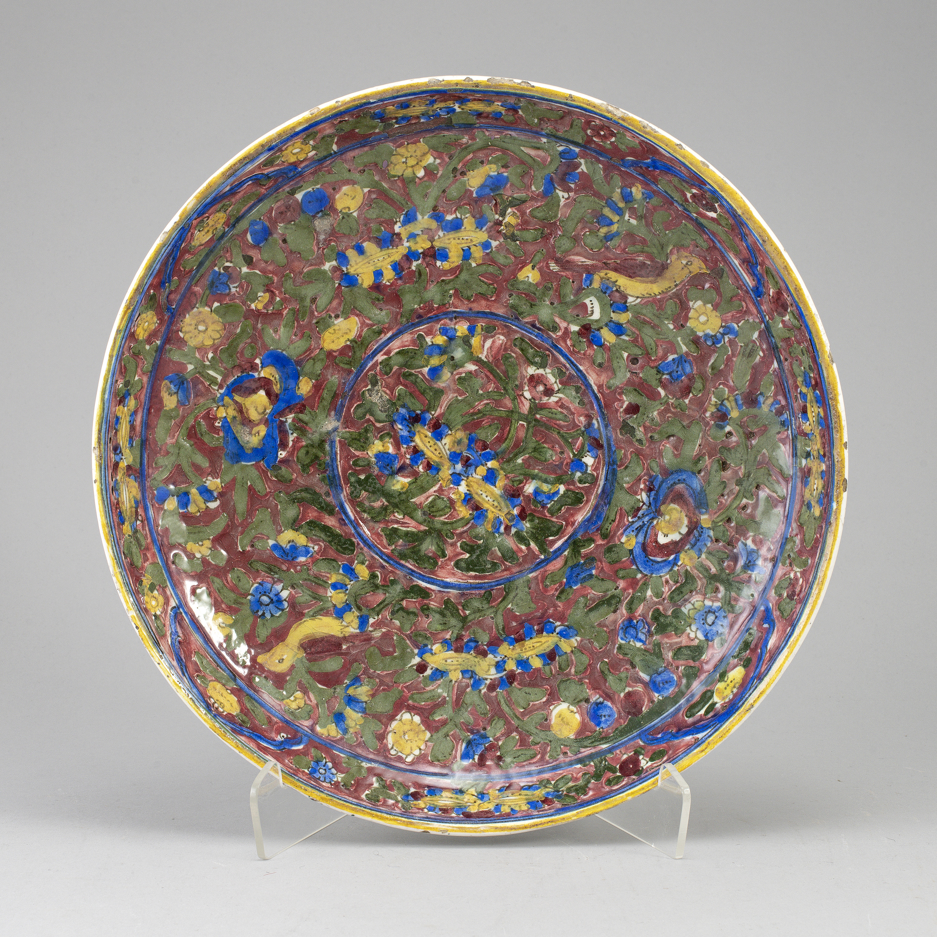 A PLATE, ceramics, diameter ca 35 cm, height ca 8-8,5 cm, Persia (Iran ...