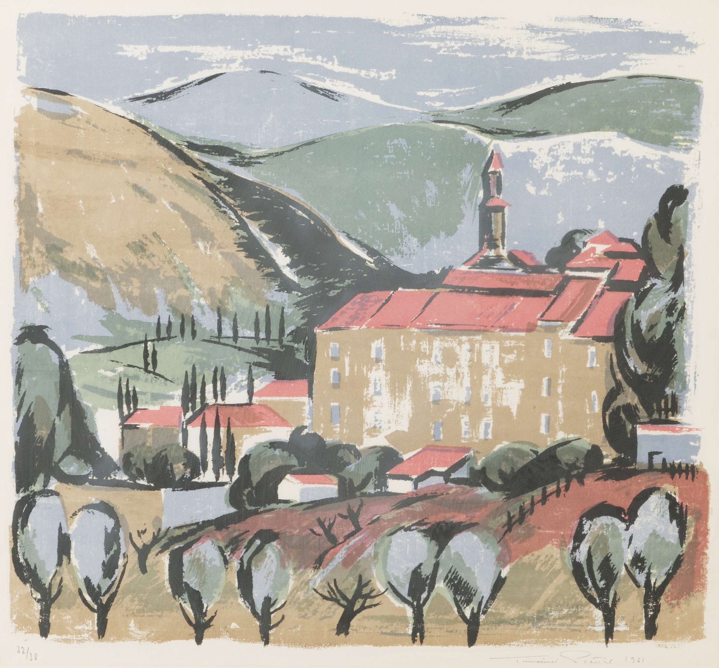 TUULIKKI PIETILÄ, serigraph, signed and dated 1961, numbered 32/38 ...