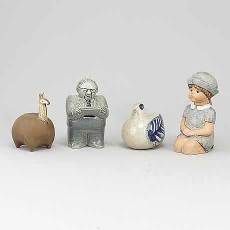 LISA LARSON, figuriner, 4 st, stengods, Gustavsberg. - Bukowskis