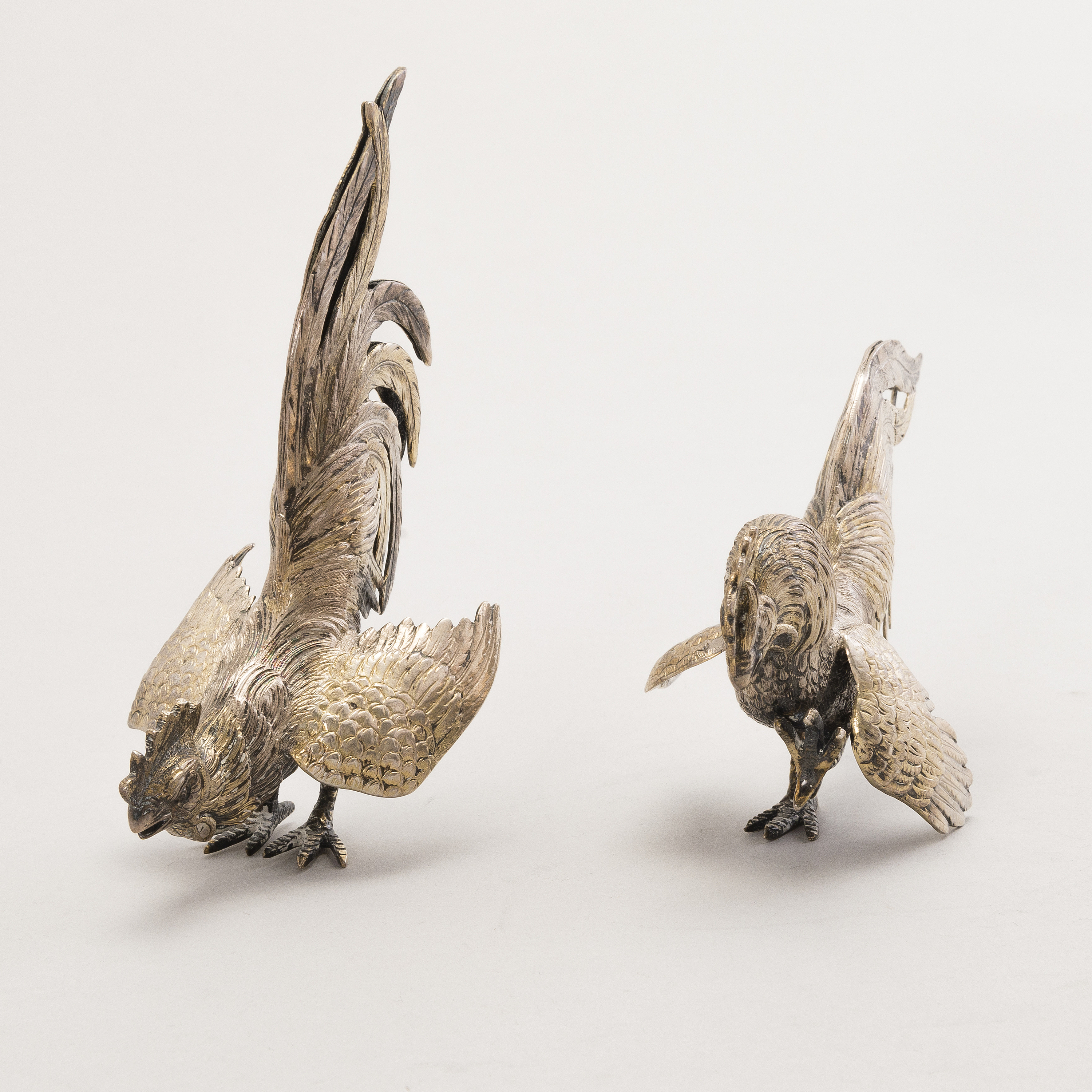 Four silver bird table decorations, Spanish and Finnish hallmarks, 20th ...