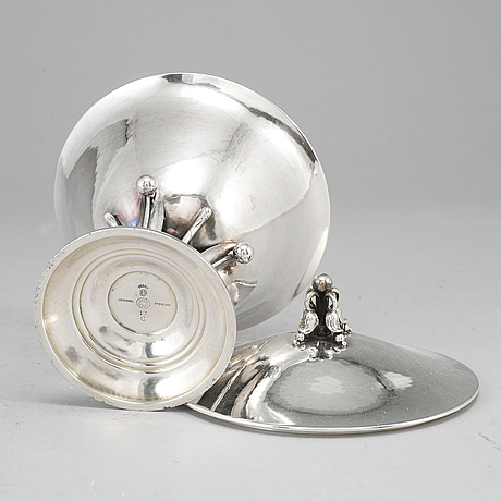 JOHAN ROHDE, skål med lock, sterling silver, Georg Jensen, modell 17C ...