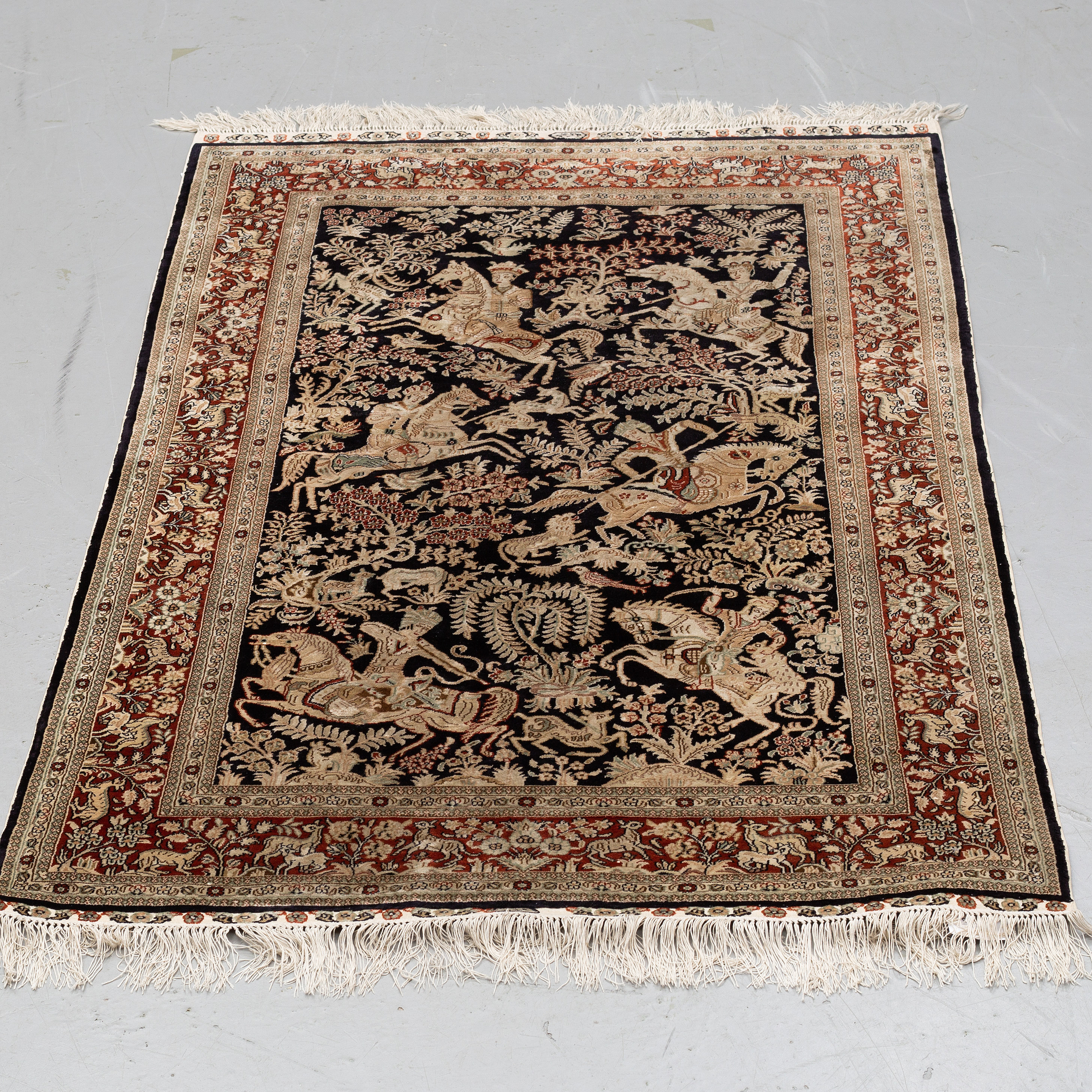 An Indian silk rug, ca 154 x 94 cm. - Bukowskis