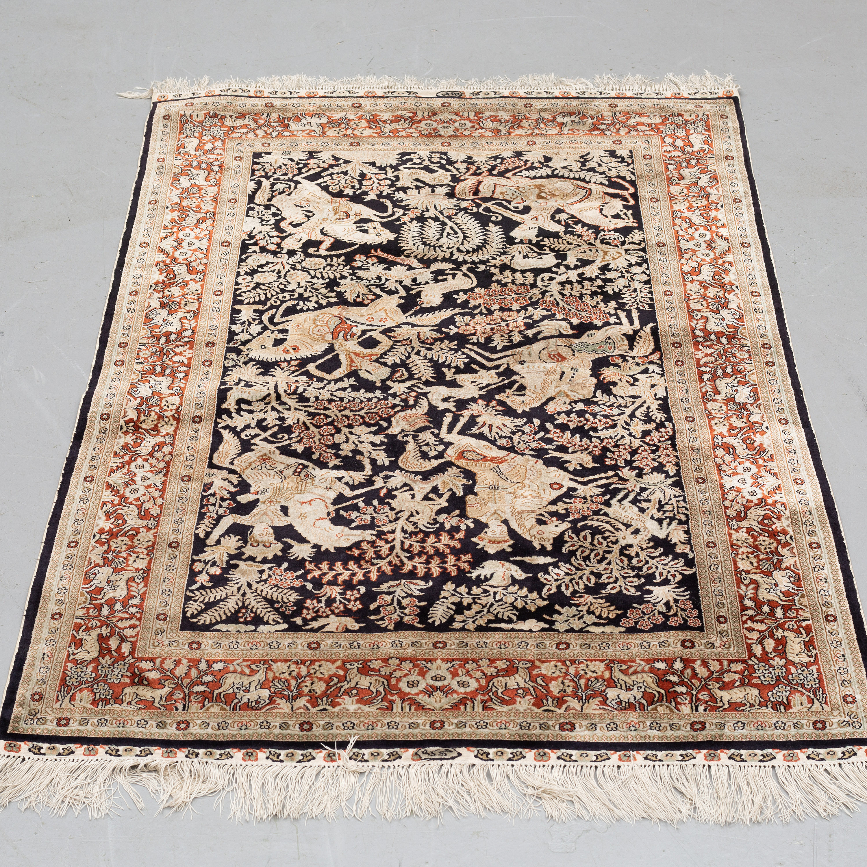 An Indian silk rug, ca 154 x 94 cm. - Bukowskis