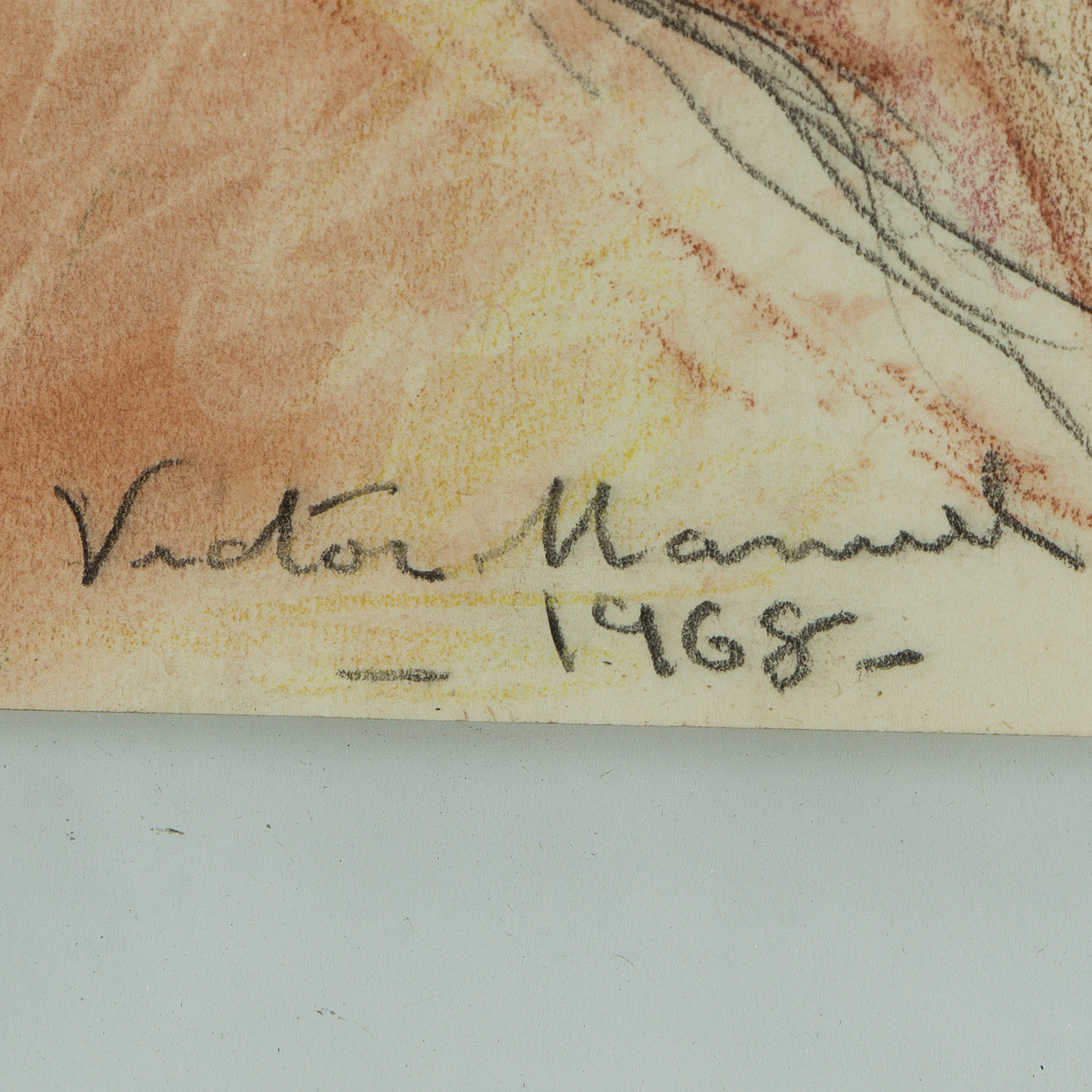 VICTOR MANUEL, pencil and red chalk, signed and dated 1968. - Bukowskis