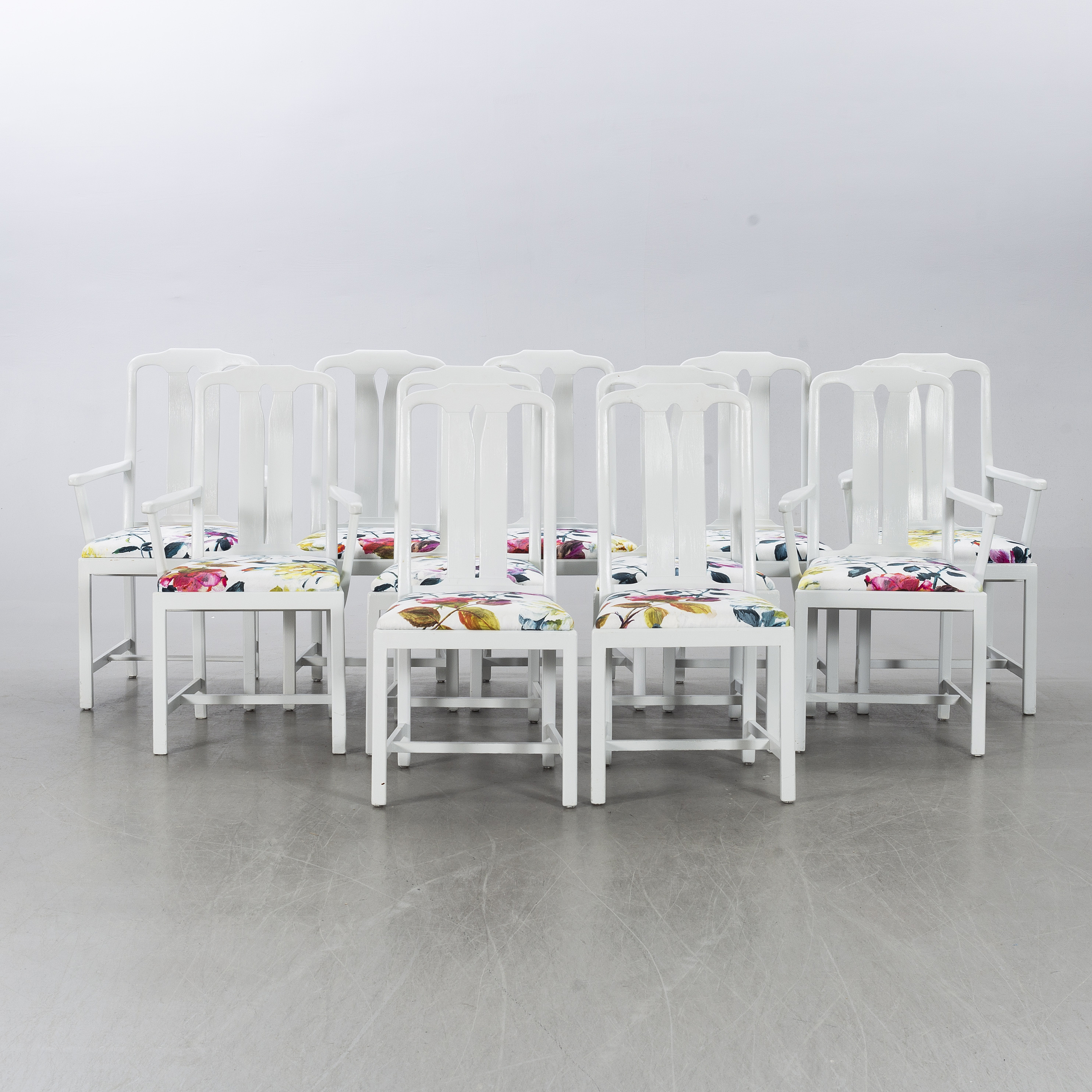 CARL MALMSTEN, 4 + 7 stolar, "Ambassadör", Åfors Möbelfabrik, 1900 ...