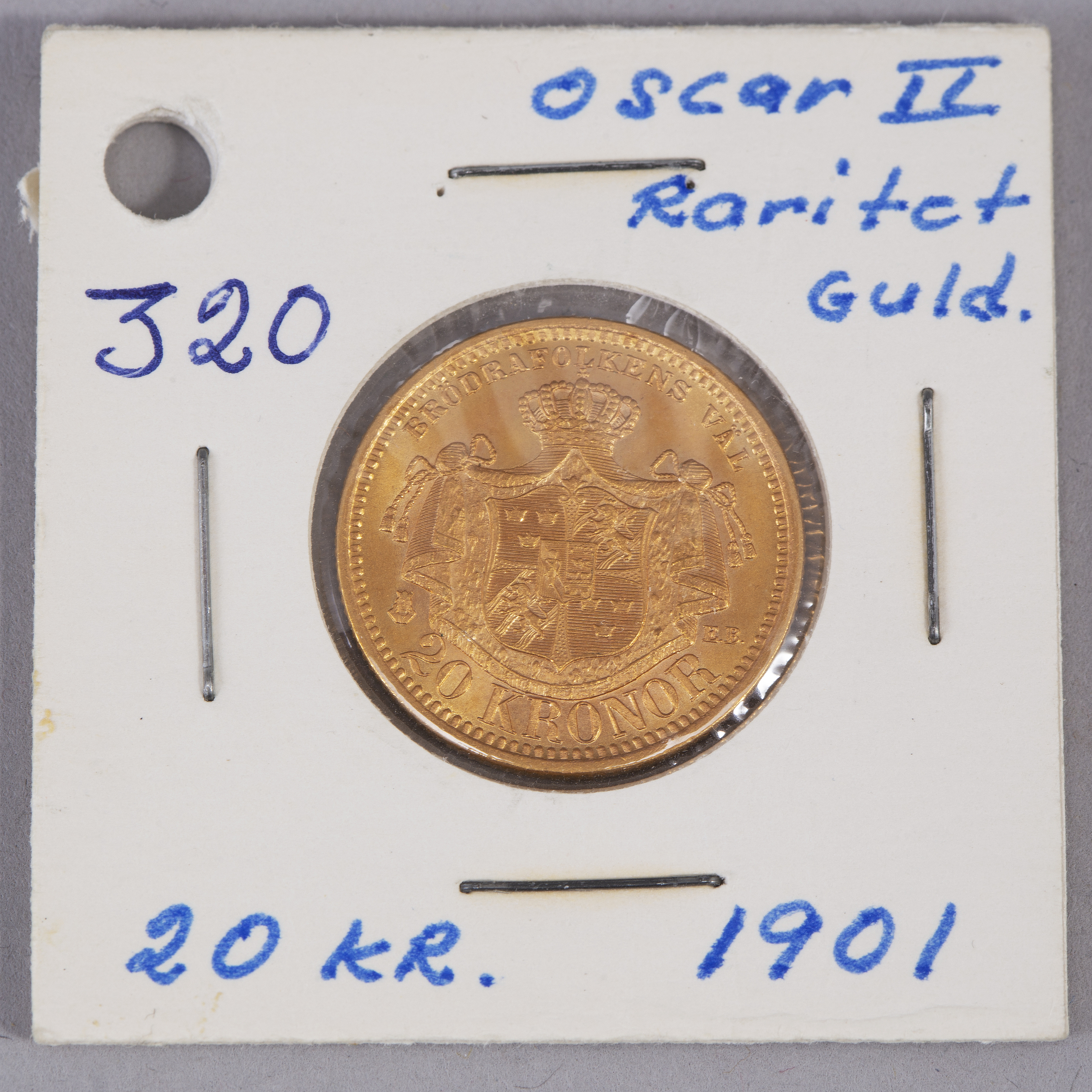 A Swedish gold coin 20 kronor 1901. - Bukowskis