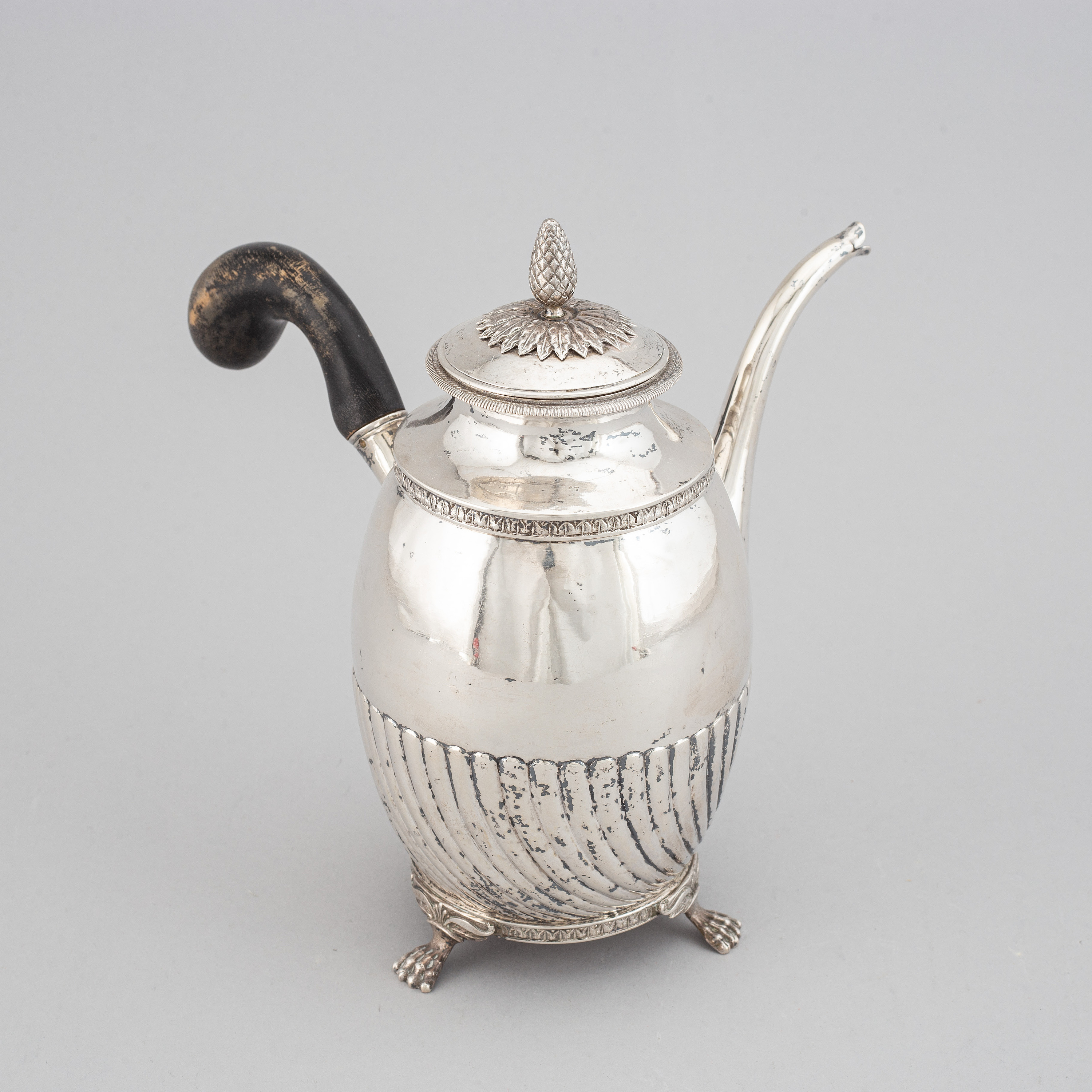 CARL MAGNUS RYBERG, kaffekanna samt gräddkanna, silver, Stockholm 1828 ...