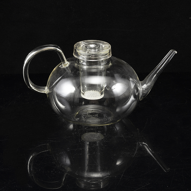 WILHELM WAGENFELD, 3 tea pots, Jenaer Glaswerk, Schott & Gen, Germany ...