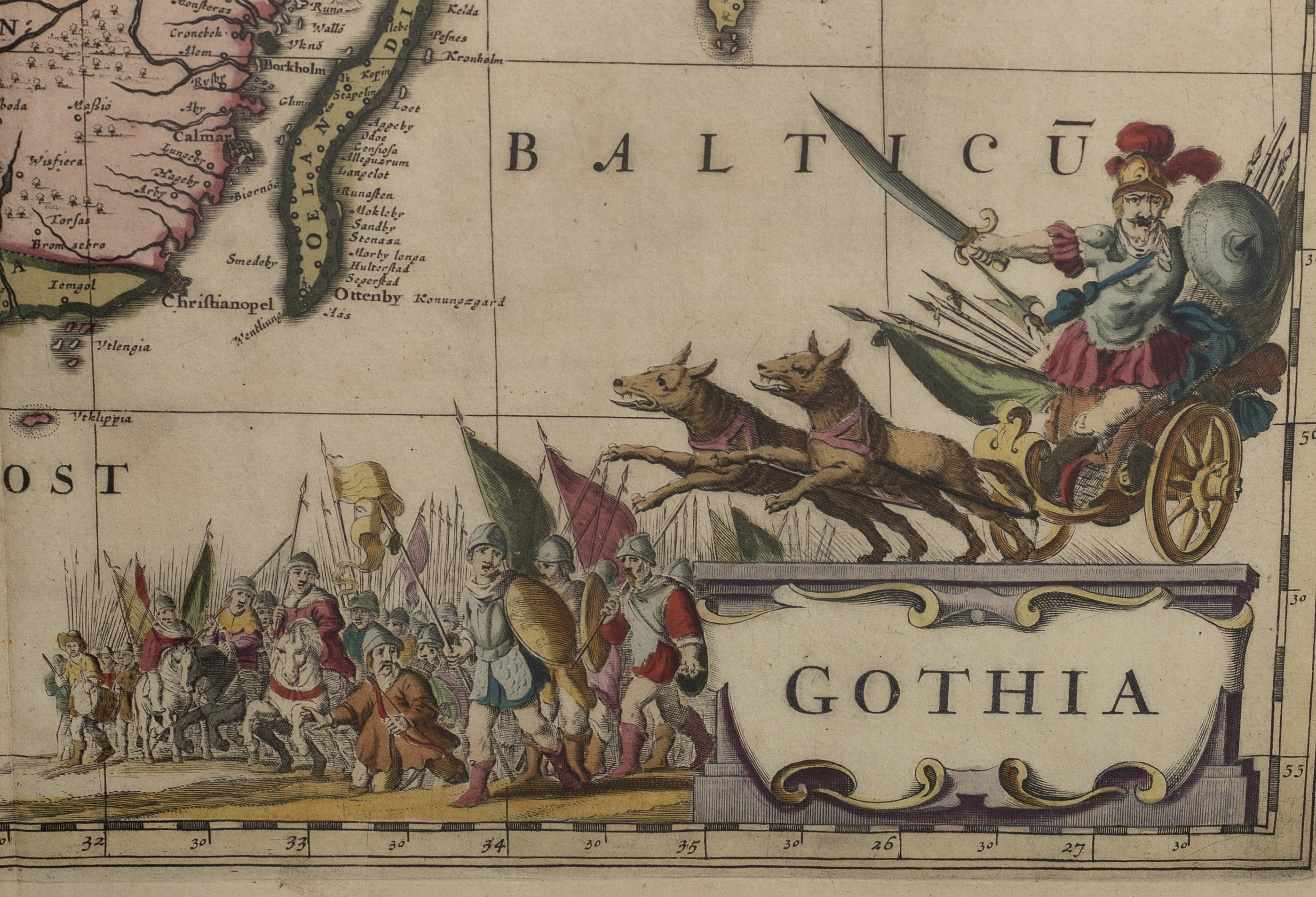 2 MAPS, LATE 17th CENTURY. "Gothia. - Bukowskis