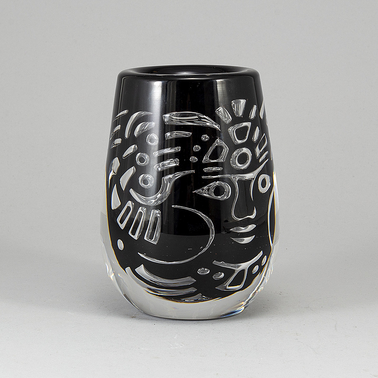 LARS HELLSTEN, vas, glas, Orrefors Gallery, signerad och daterad -88 ...