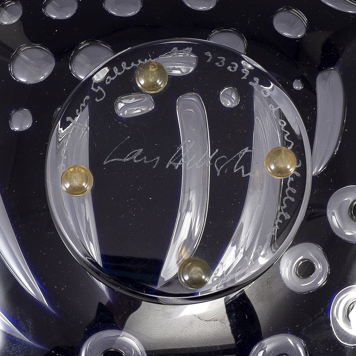 LARS HELLSTEN, skål, glas, Orrefors Gallery, signerad och daterad -88 ...