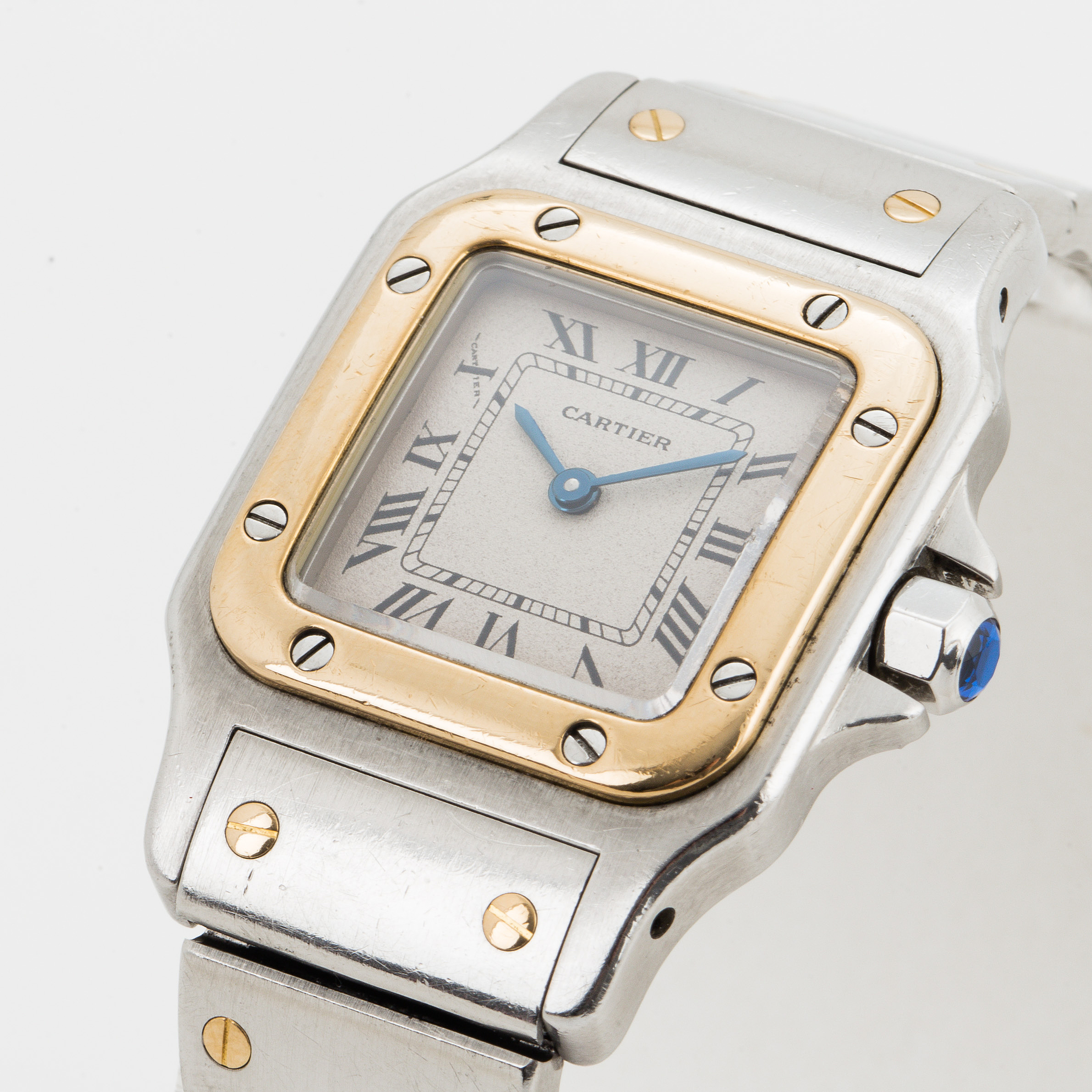 CARTIER, Santos, armbandsur, 24 x 23 (35) mm. - Bukowskis