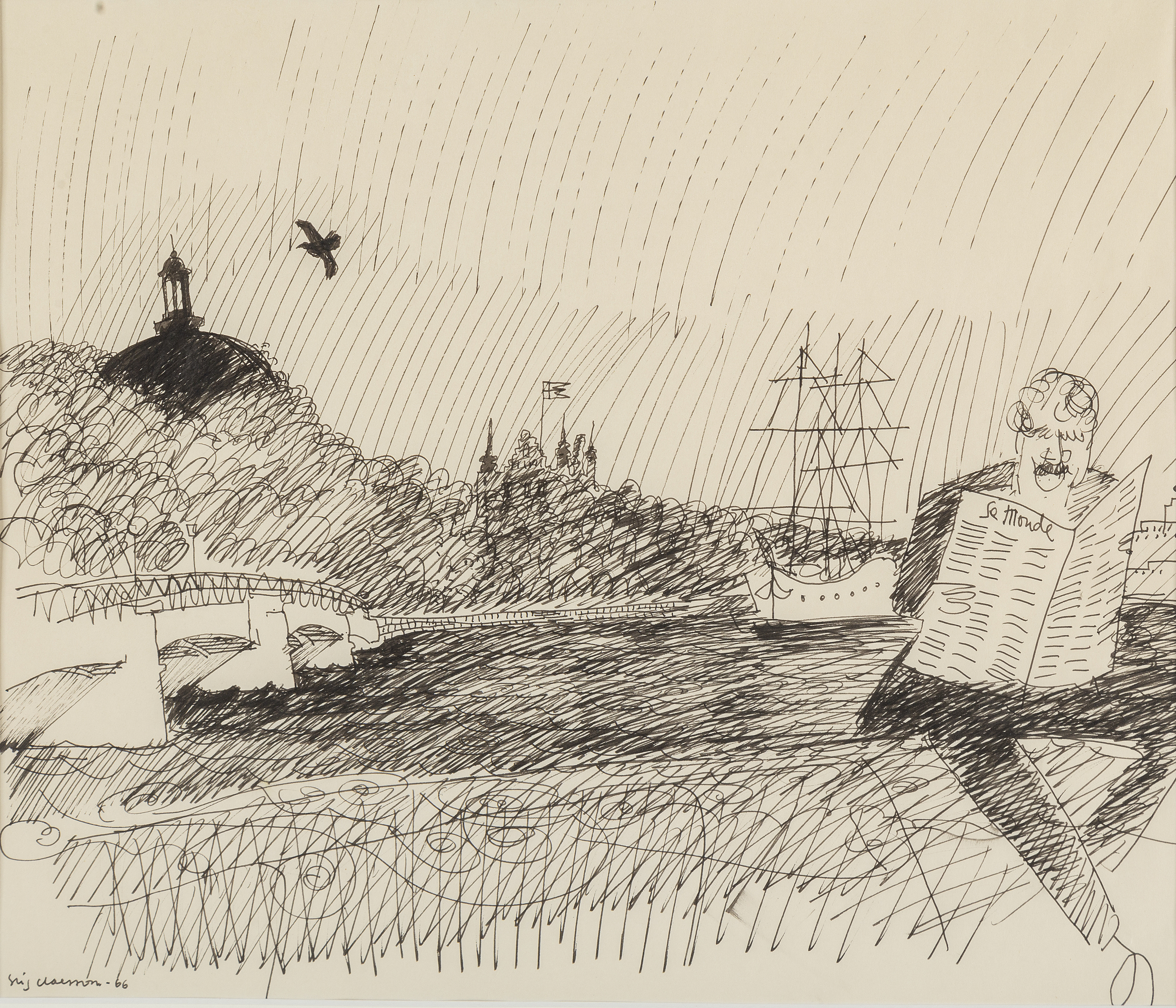 STIG CLAESSON, ink, signed and dated -66. - Bukowskis