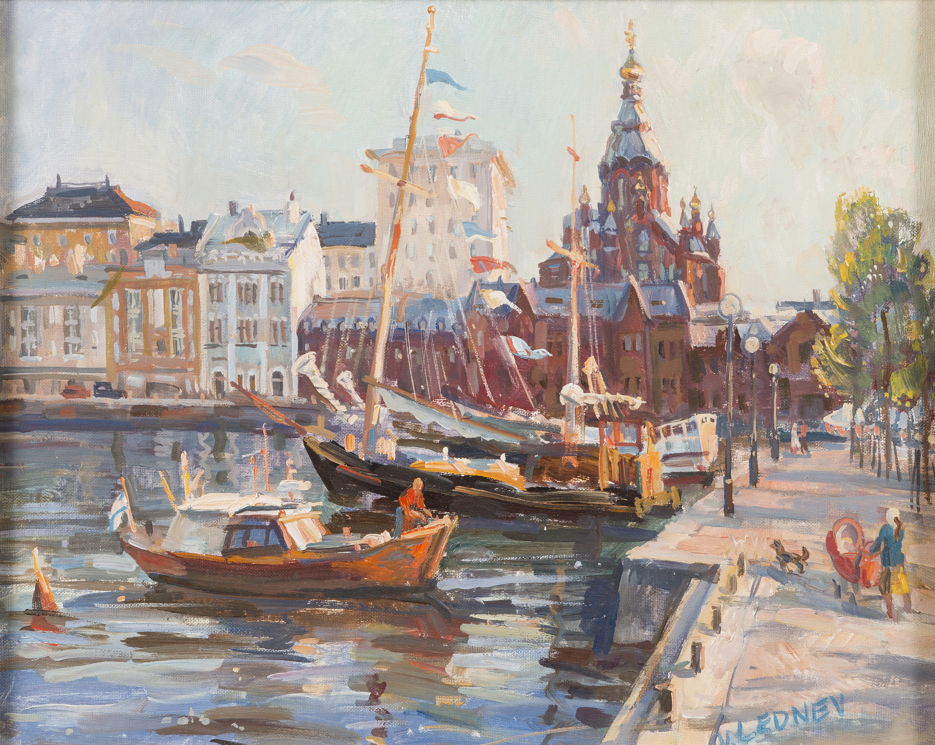 VALERI LEDNEV, oil on panel, signed, end of 20th century. - Bukowskis