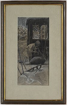 VICKE ANDRÉN, watercolour and indian ink, signed VA with monogram and ...
