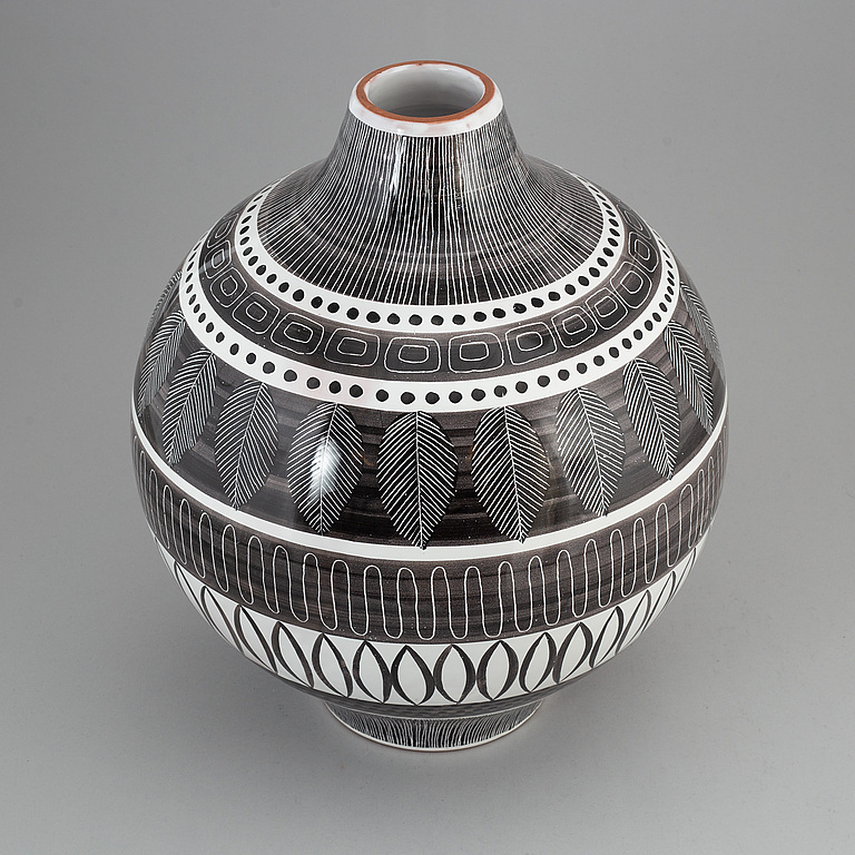 INGRID ATTERBERG, a "Grafika" ceramic floor vase, Upsala Ekeby, Sweden ...