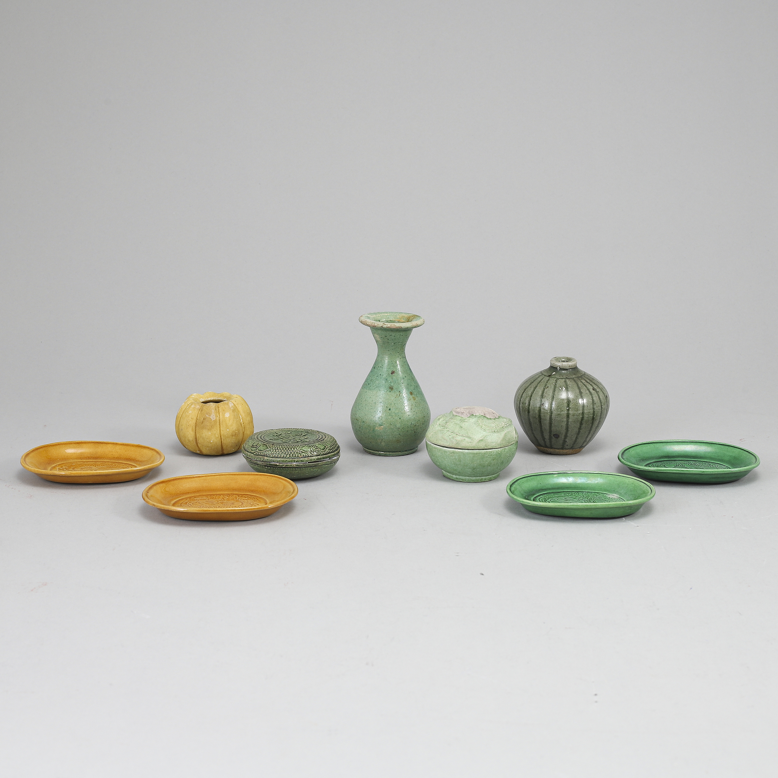A group of nine South east asian ceramic objects, mostly Ming dynasty ...