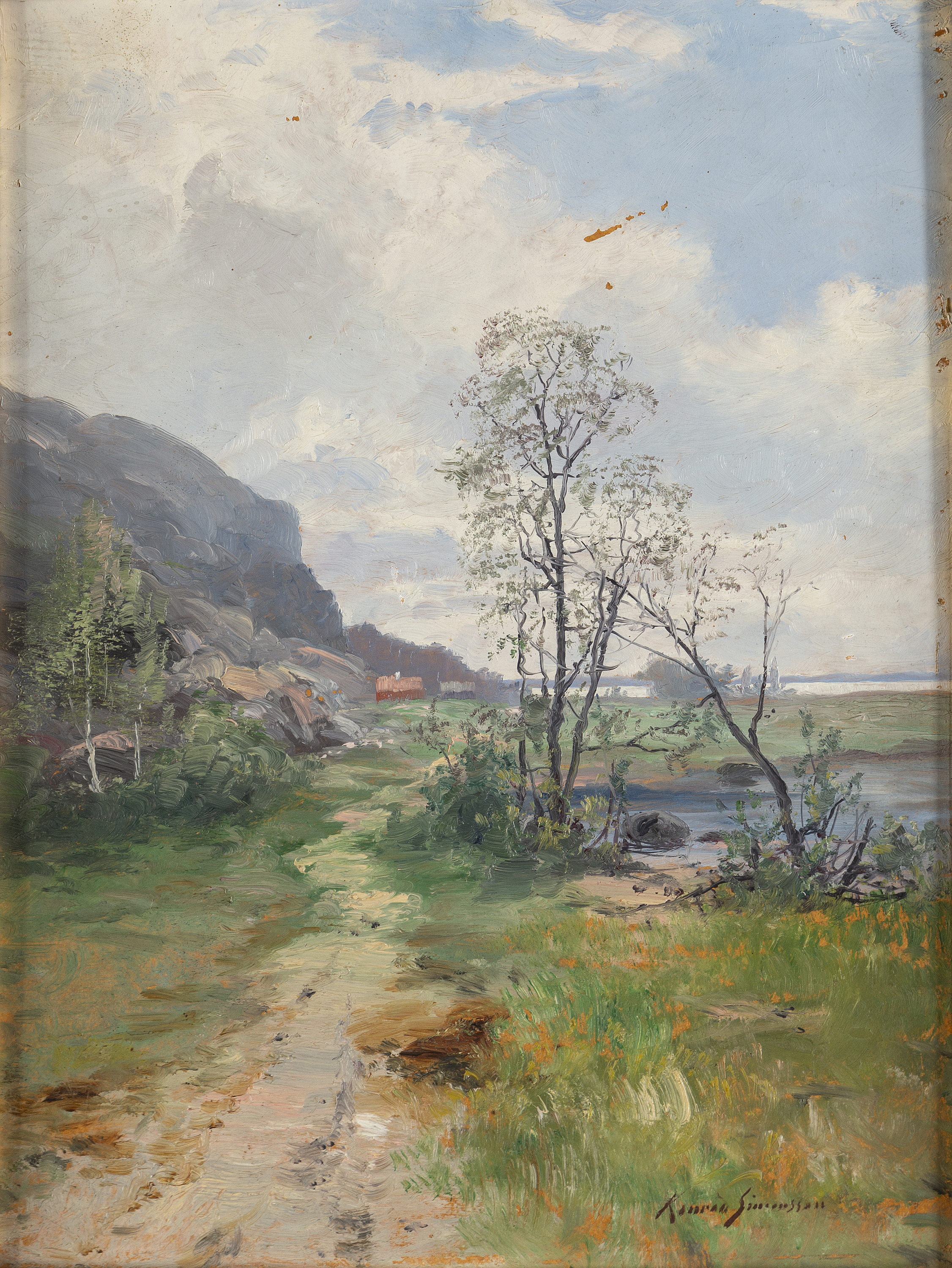 KONRAD SIMONSSON, oil on panel, signed. - Bukowskis